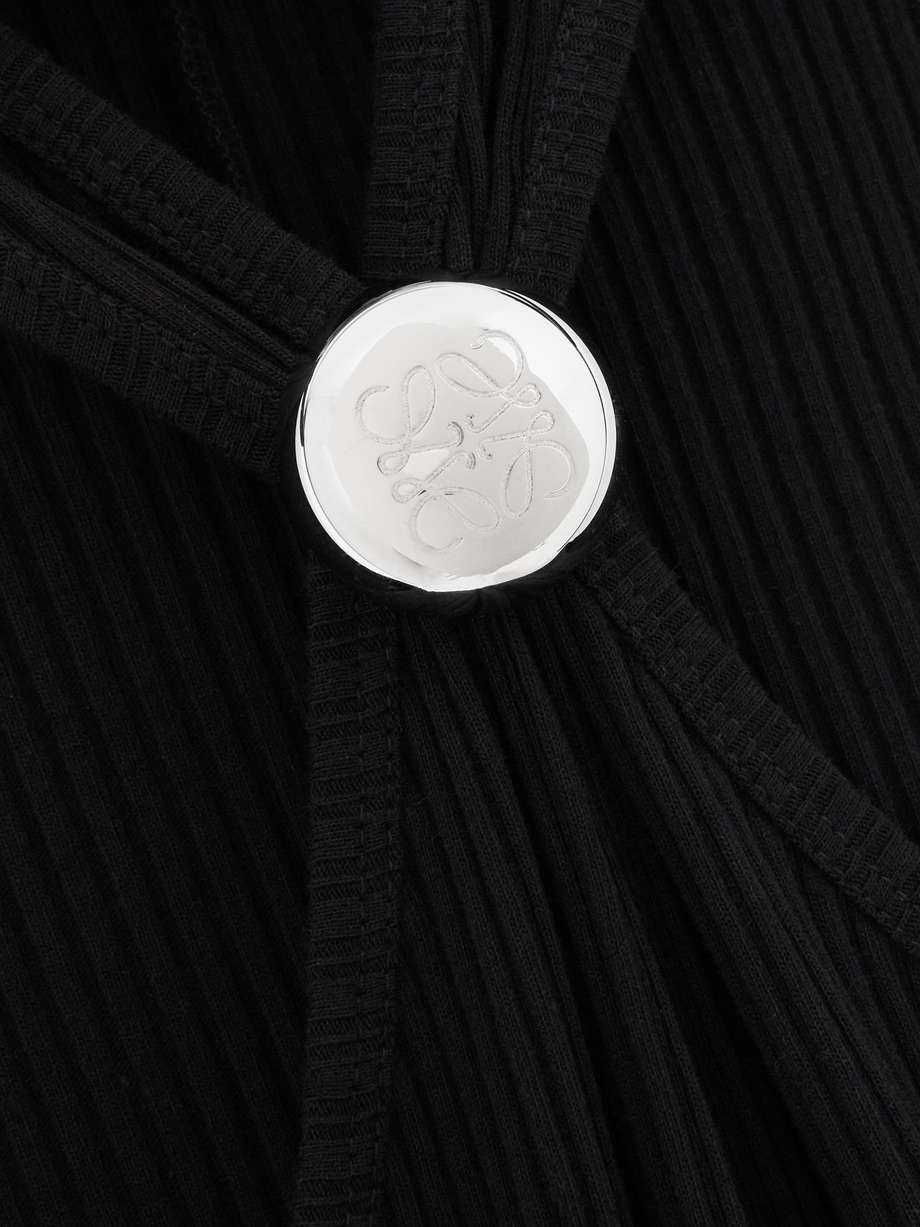 LOEWE Embellished ribbed cotton-jersey midi dress | NET-A-PORTER