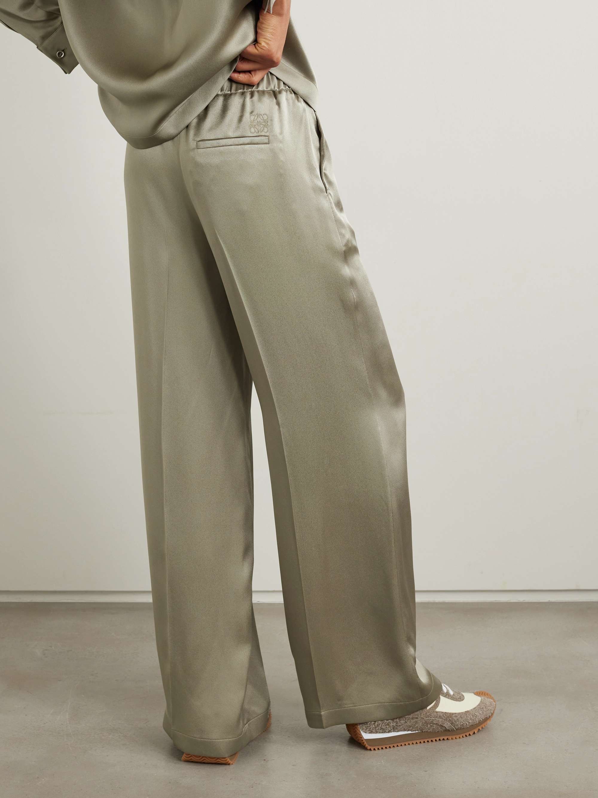 LOEWE Silk-satin straight-leg pants | NET-A-PORTER