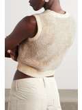 LOEWE Cropped cotton-blend fleece-jacquard vest | NET-A-PORTER