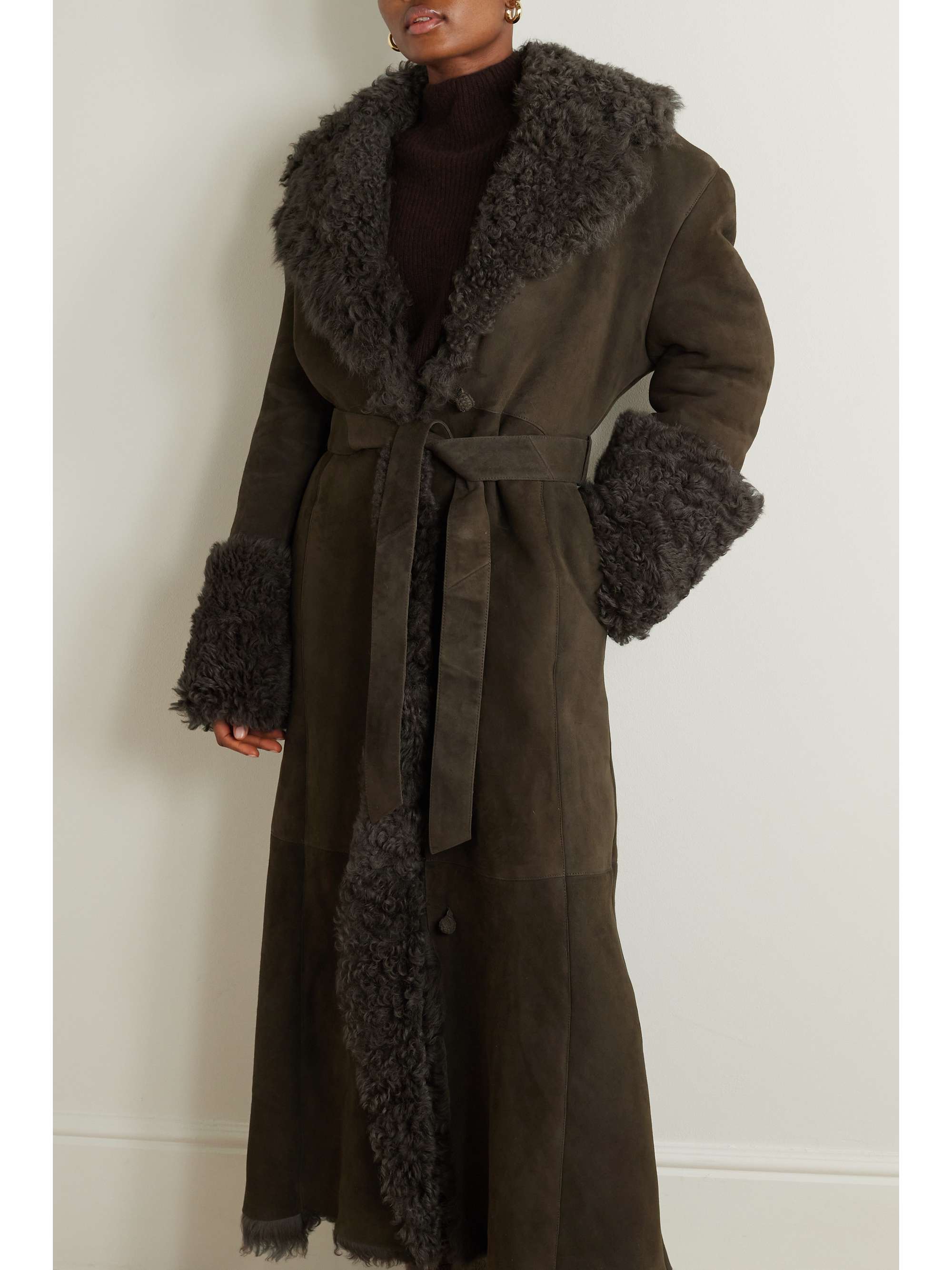 MAGDA BUTRYM Belted shearling coat | NET-A-PORTER