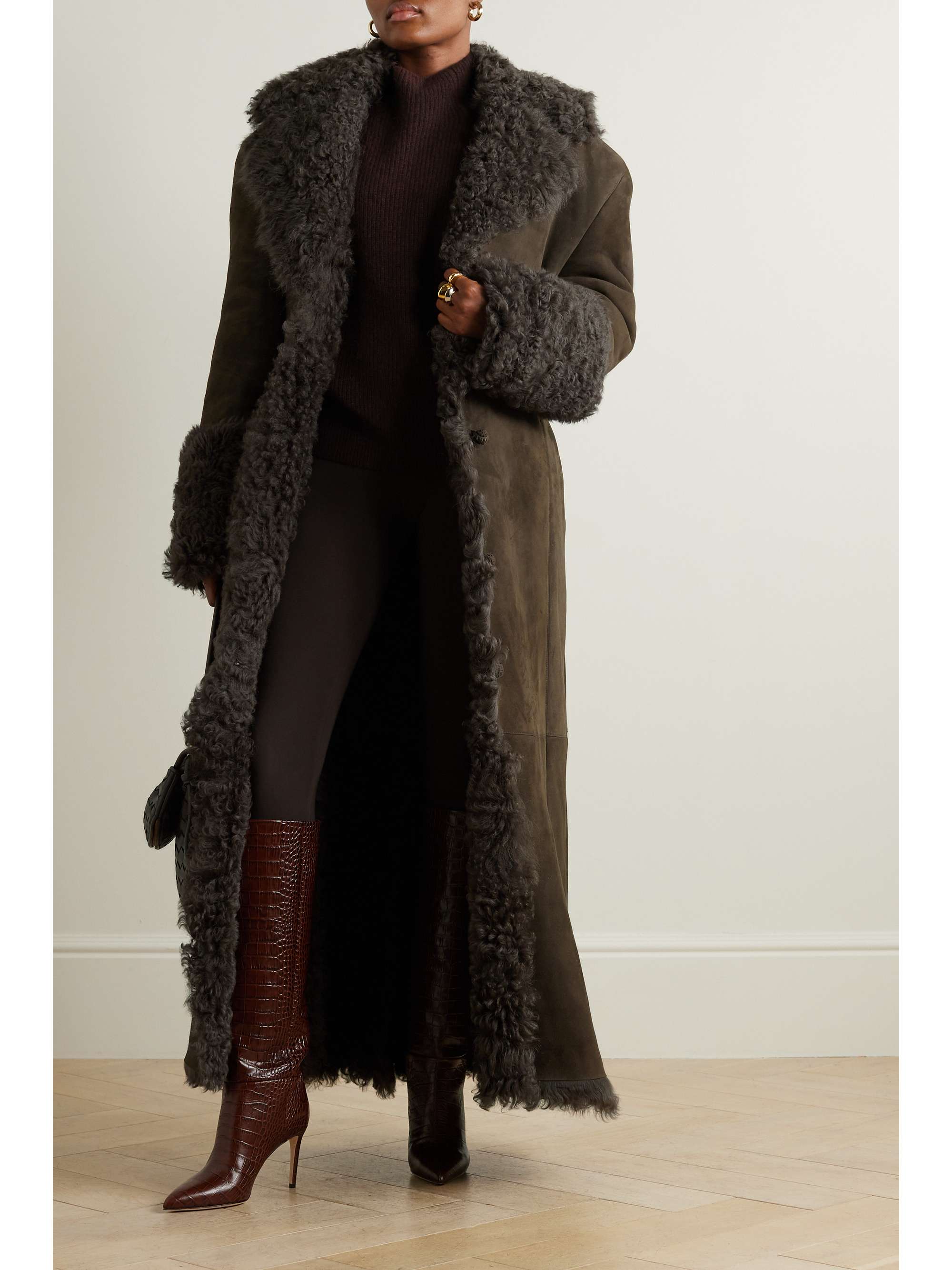 MAGDA BUTRYM Belted shearling coat | NET-A-PORTER
