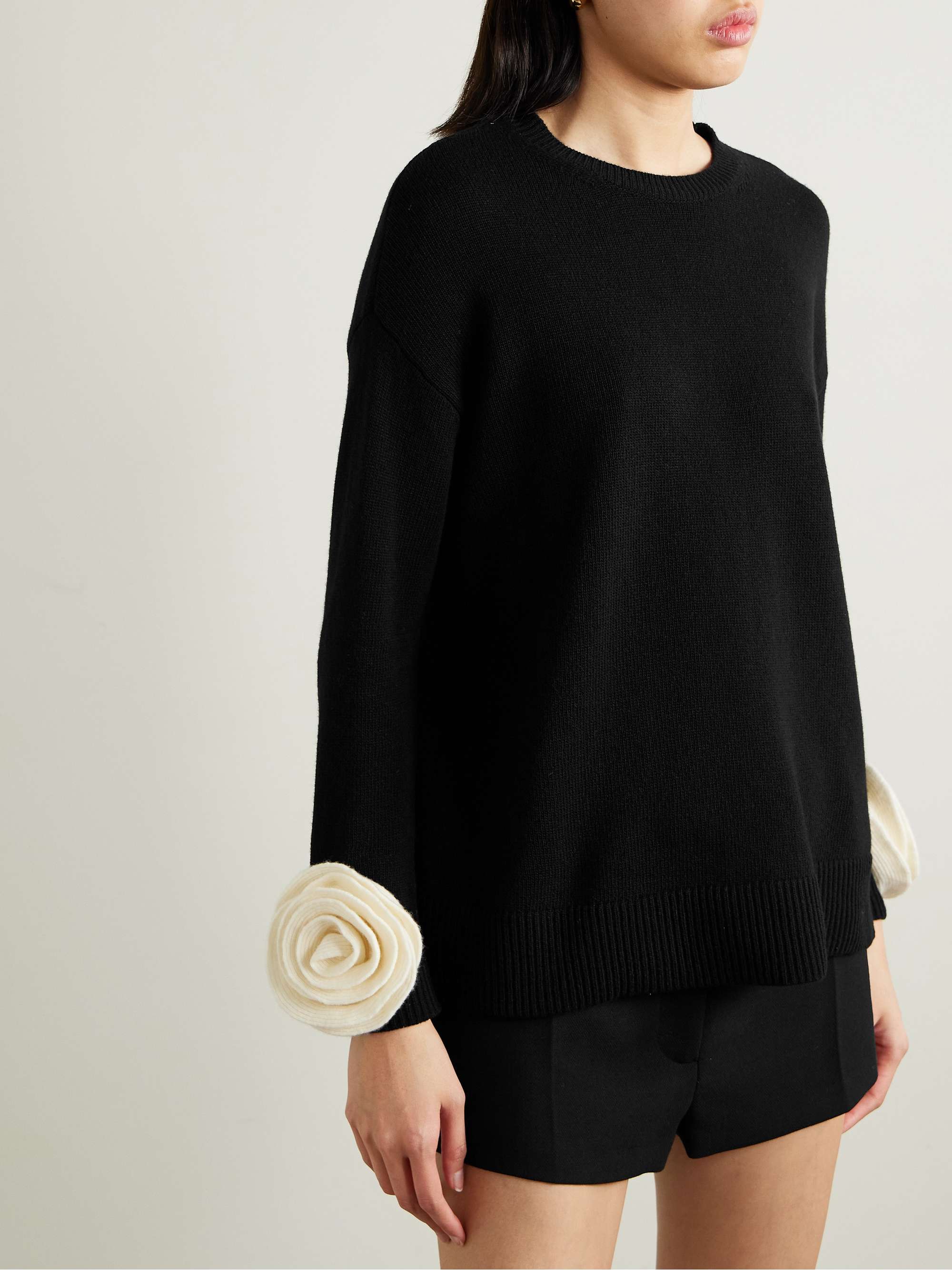 VALENTINO GARAVANI Appliquéd wool sweater | NET-A-PORTER