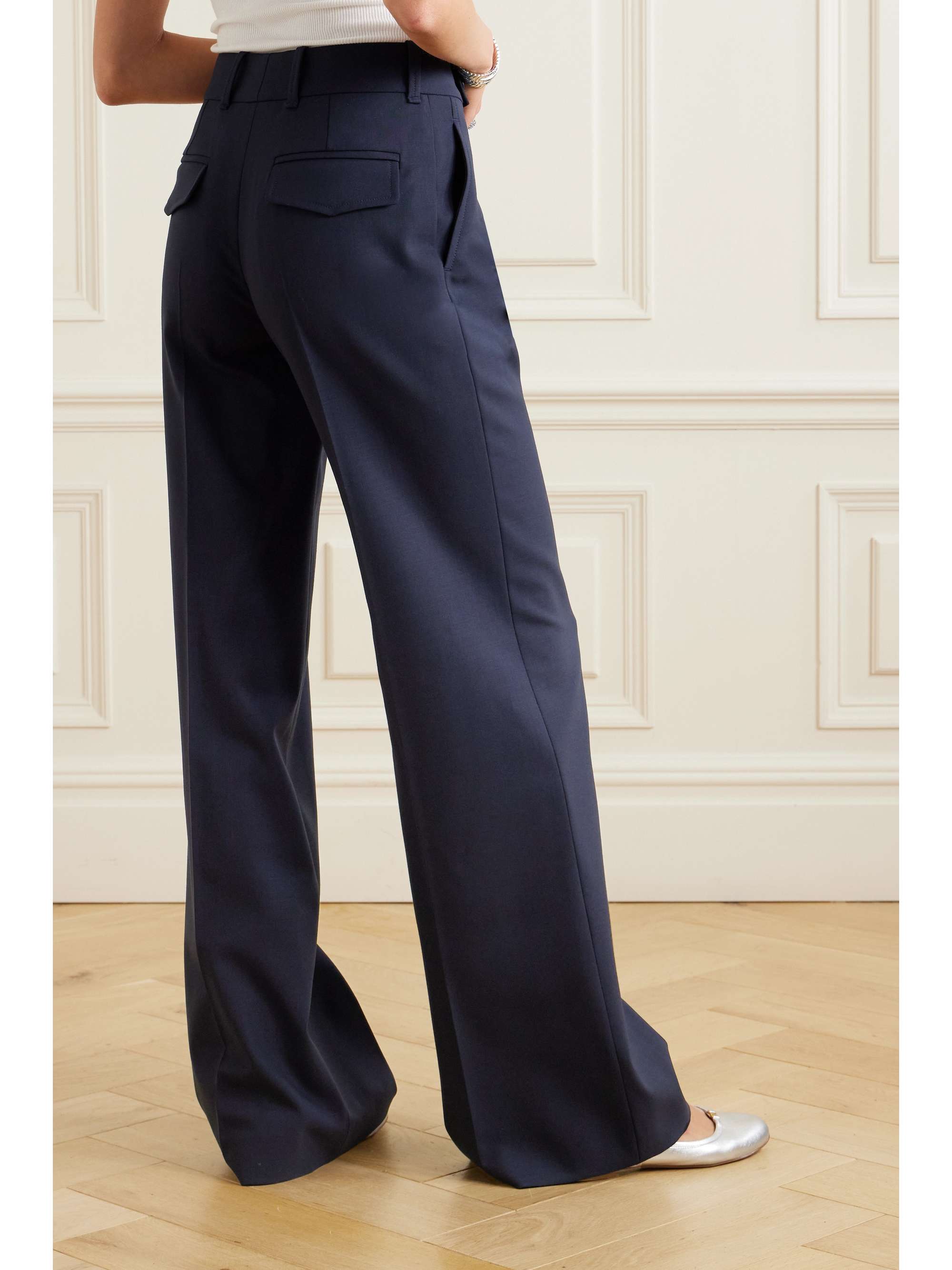 CHLOÉ High-rise wool-blend wide-leg pants | NET-A-PORTER