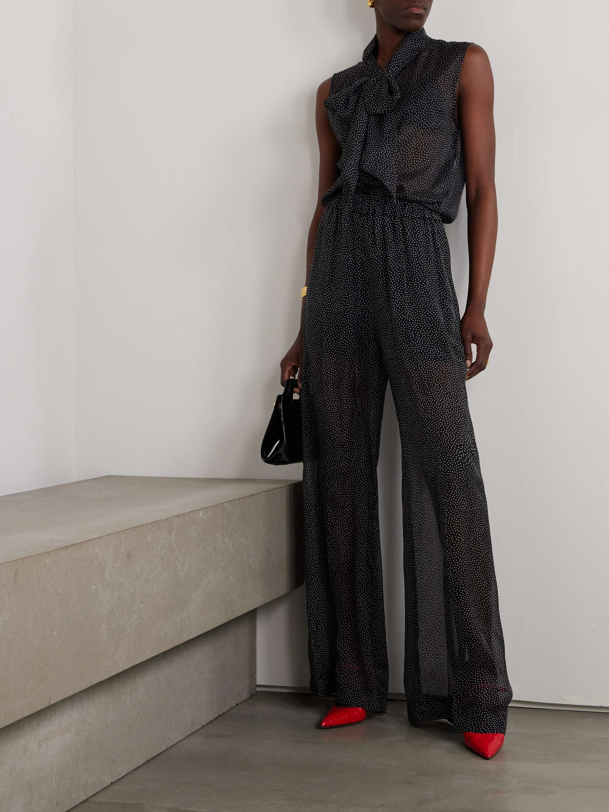 NINA RICCI Polka-dot silk-tulle wide-leg pants | NET-A-PORTER