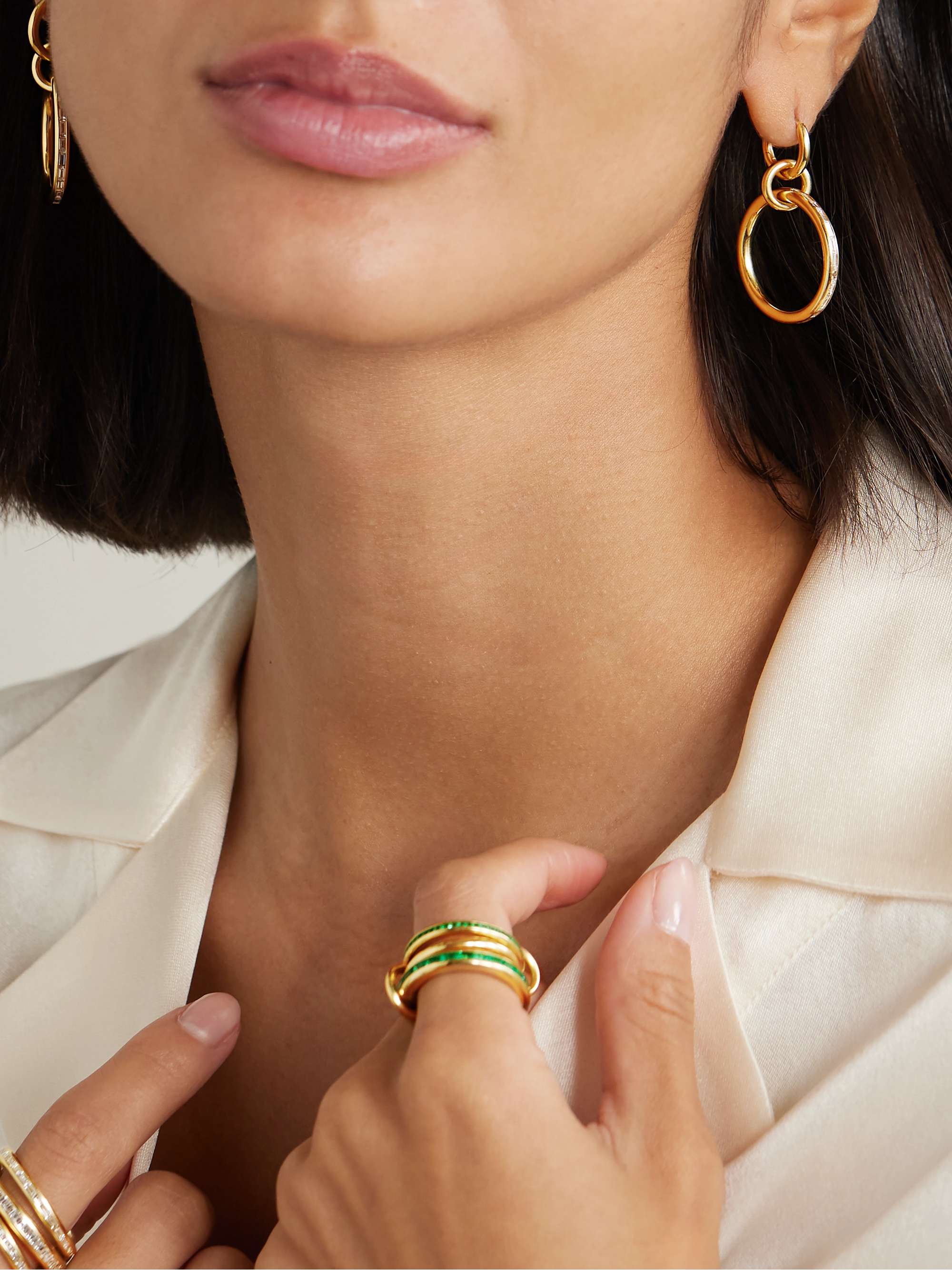 SPINELLI KILCOLLIN Taryn 18-karat gold diamond hoop earrings | NET-A-PORTER