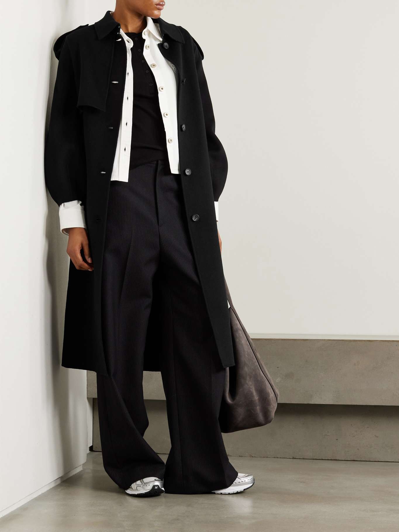 MACKAGE Ceyla belted wool-felt trench coat | NET-A-PORTER