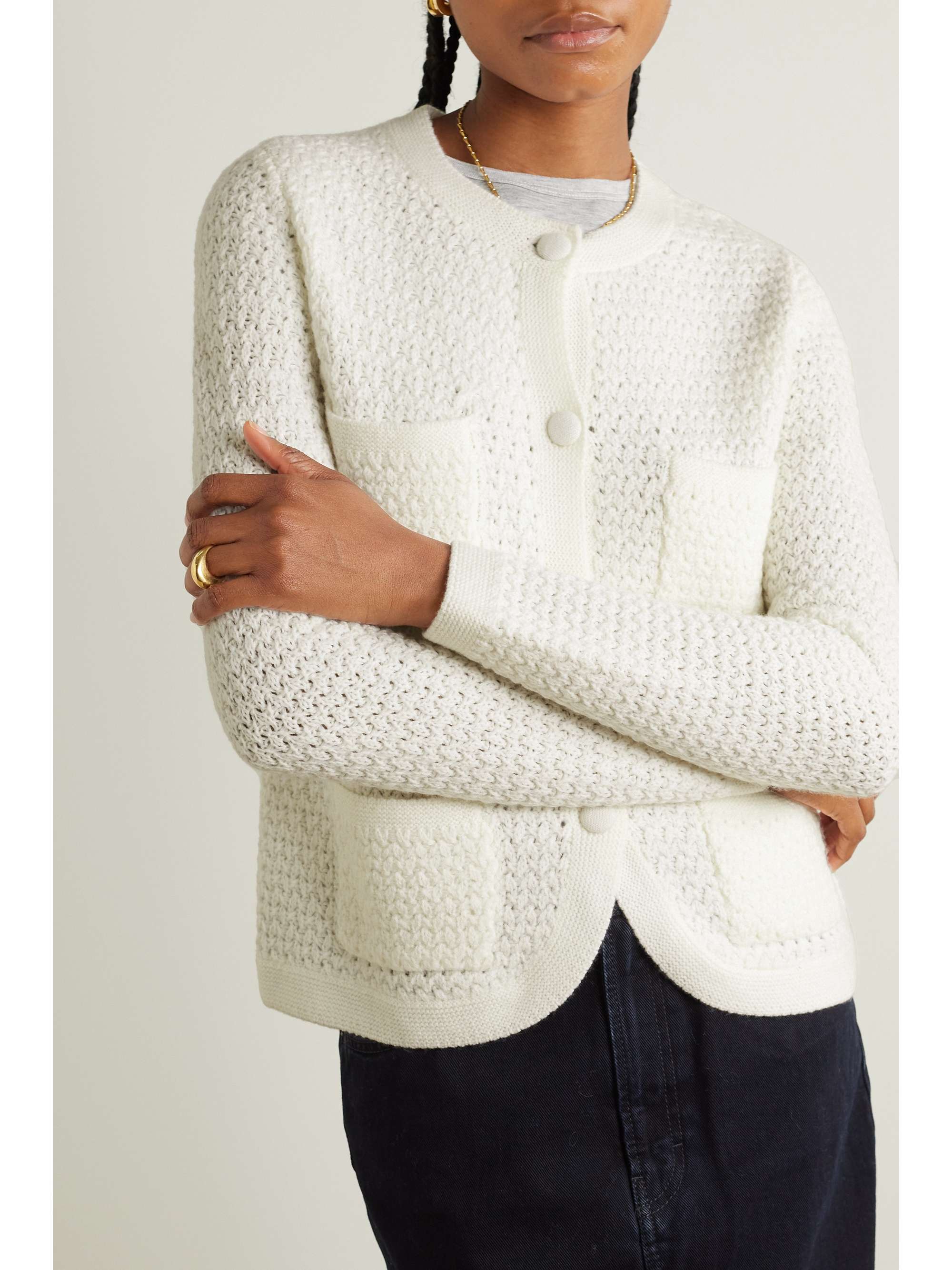 ARCH4 + NET SUSTAIN Tulip crocheted cashmere cardigan | NET-A-PORTER