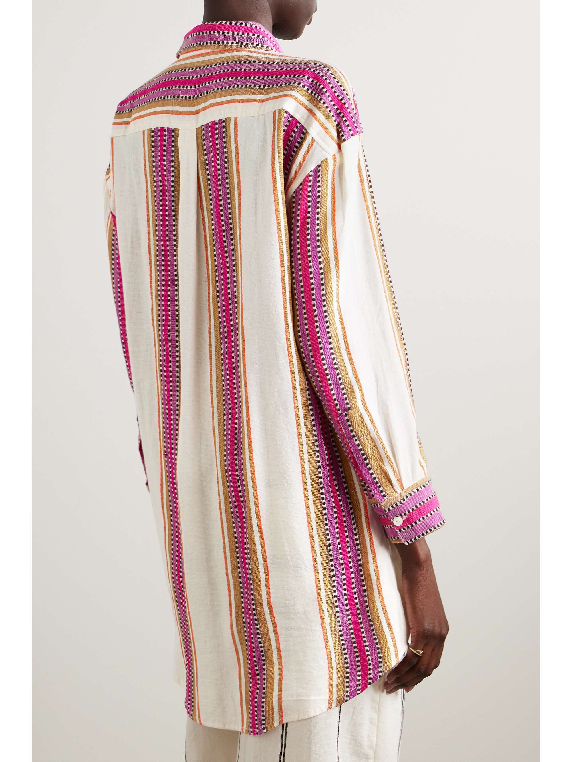 LEMLEM + NET SUSTAIN Mariam striped cotton-blend shirt | NET-A-PORTER