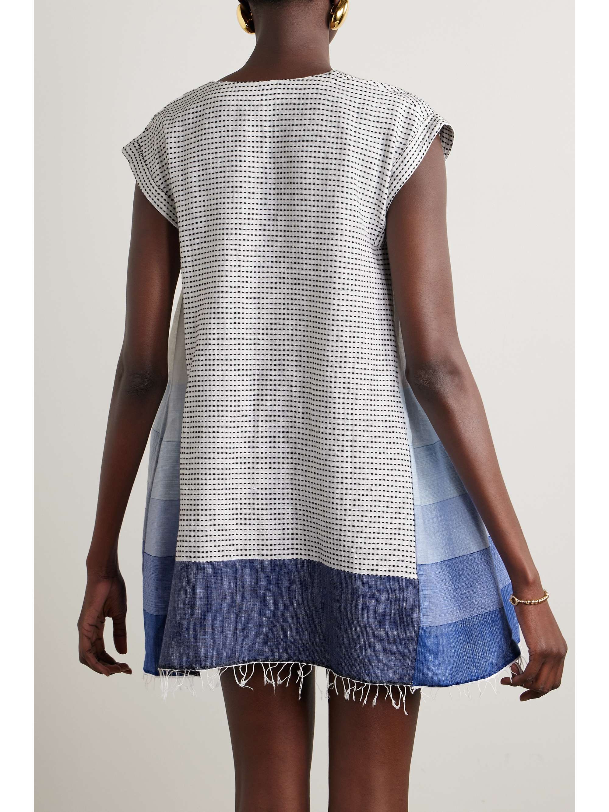 LEMLEM + NET SUSTAIN Elina fringed paneled cotton-blend kaftan | NET-A ...