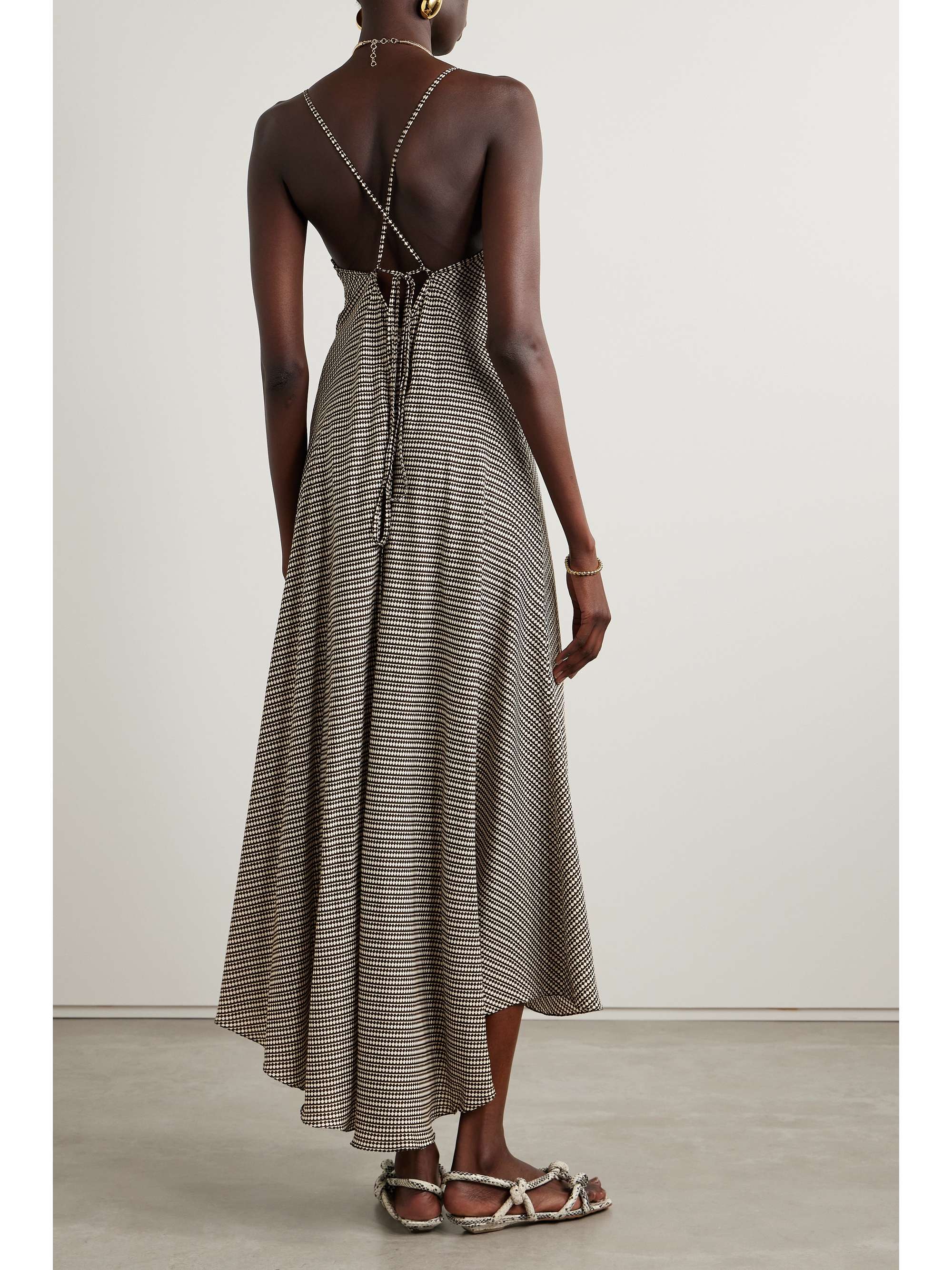 LEMLEM + NET SUSTAIN Aluna printed asymmetric charmeuse maxi dress ...