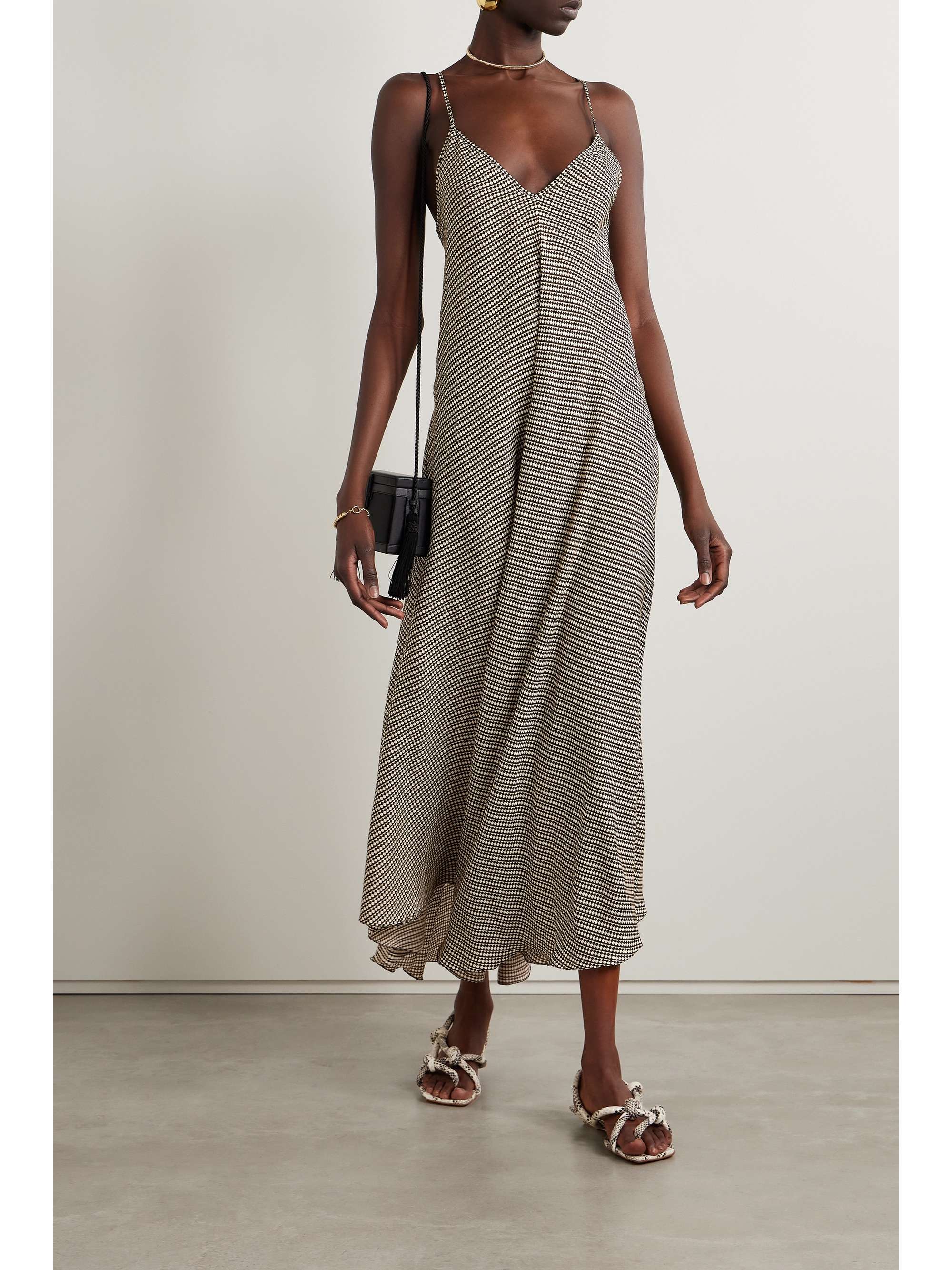 LEMLEM + NET SUSTAIN Aluna printed asymmetric charmeuse maxi dress ...