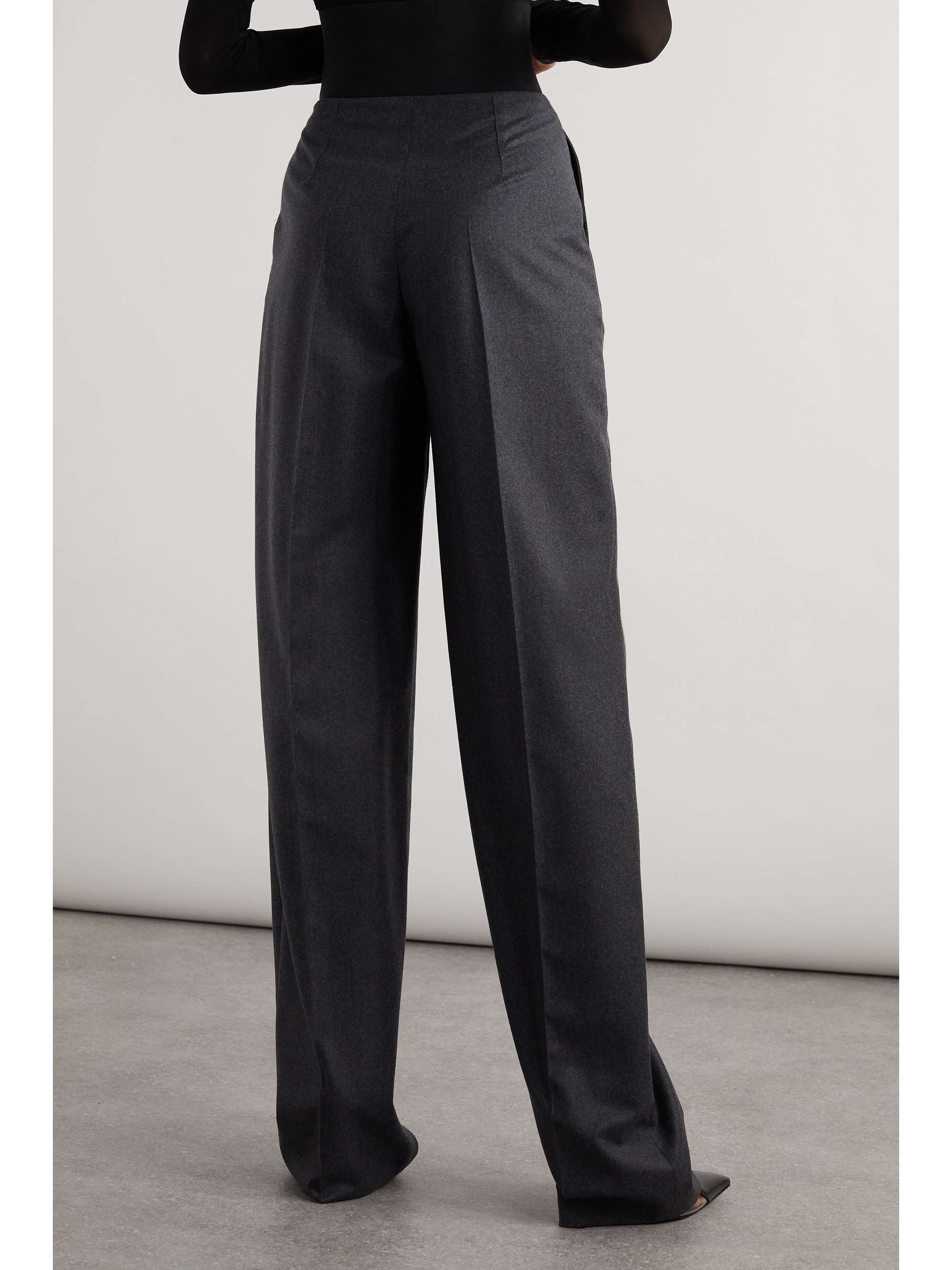 ALAÏA Archetypes belted wool-flannel wide-leg pants | NET-A-PORTER