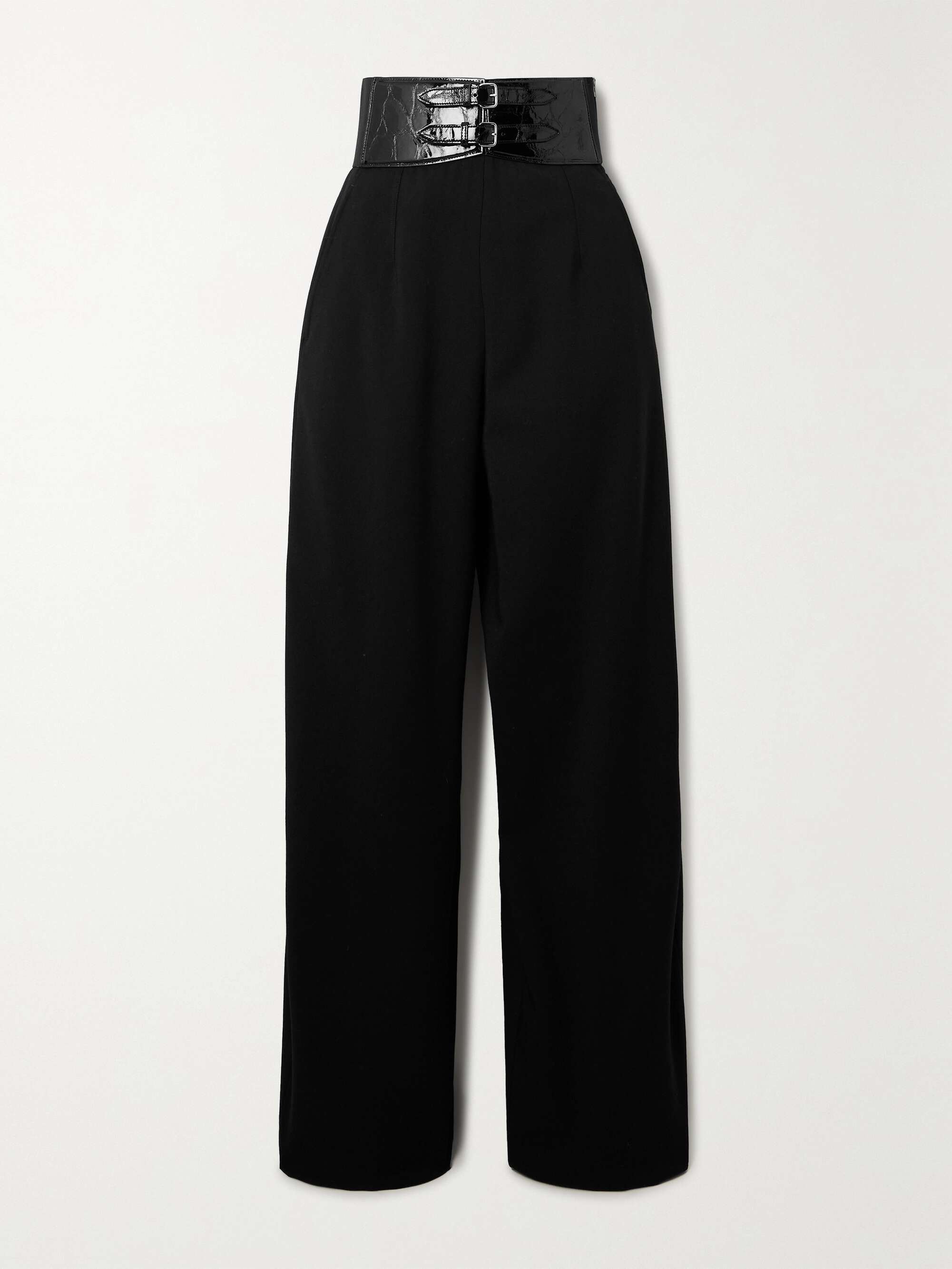 ALAÏA Archetypes belted wool-blend gabardine wide-leg pants | NET-A-PORTER