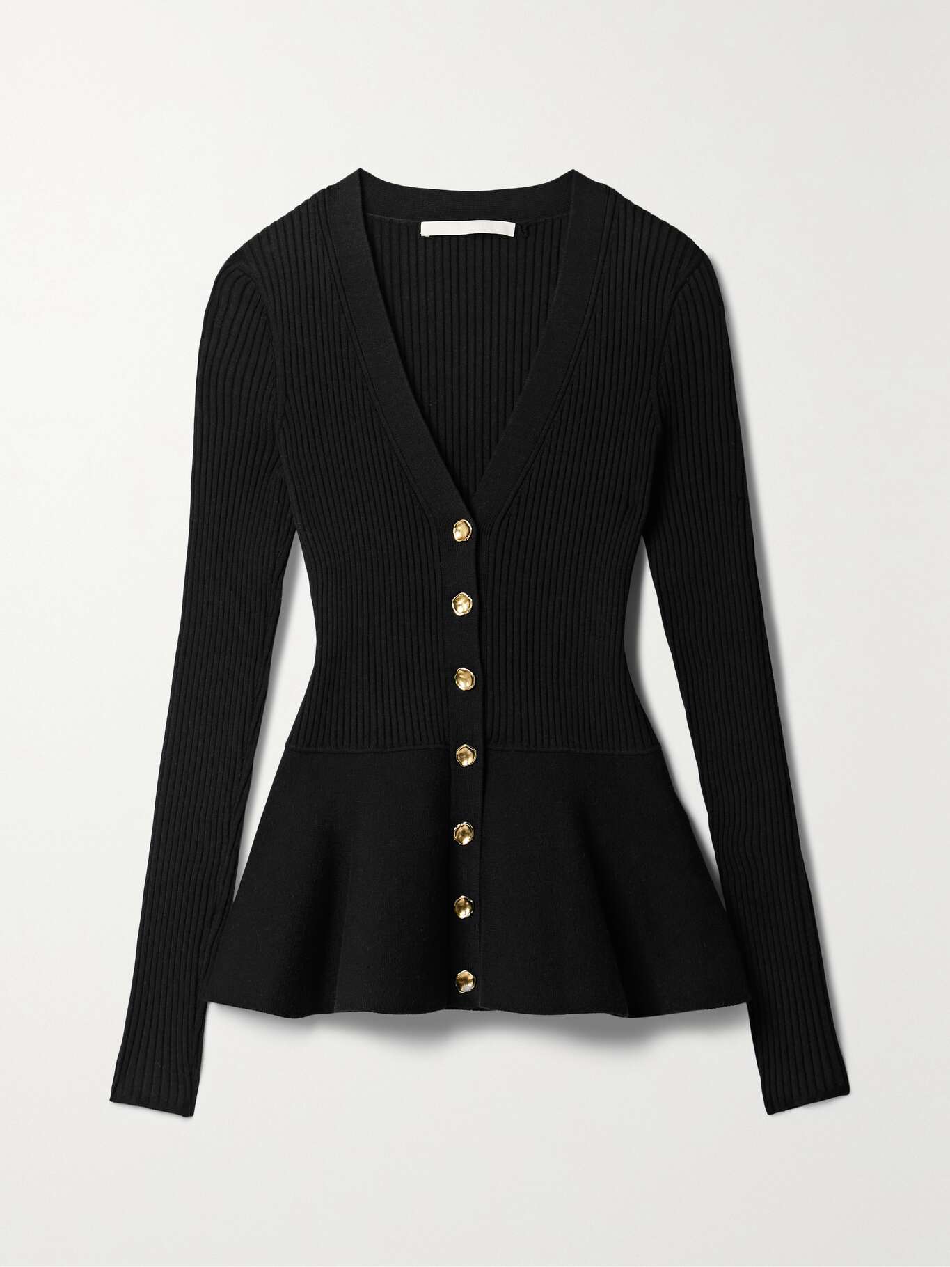 JASON WU COLLECTION Ribbed-knit peplum cardigan | NET-A-PORTER