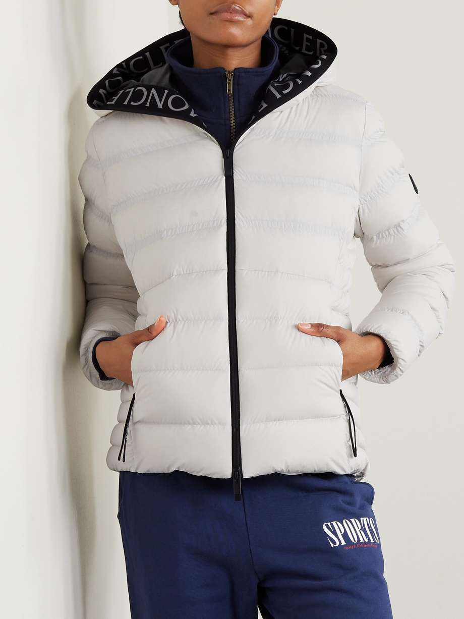 MONCLER Appliquéd webbing-trimmed quilted shell down jacket | NET-A-PORTER
