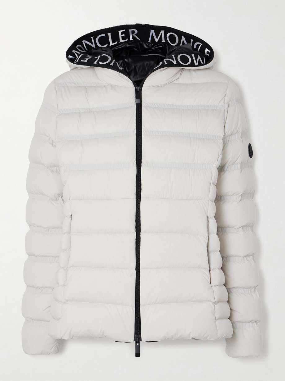 MONCLER Appliquéd webbing-trimmed quilted shell down jacket | NET-A-PORTER
