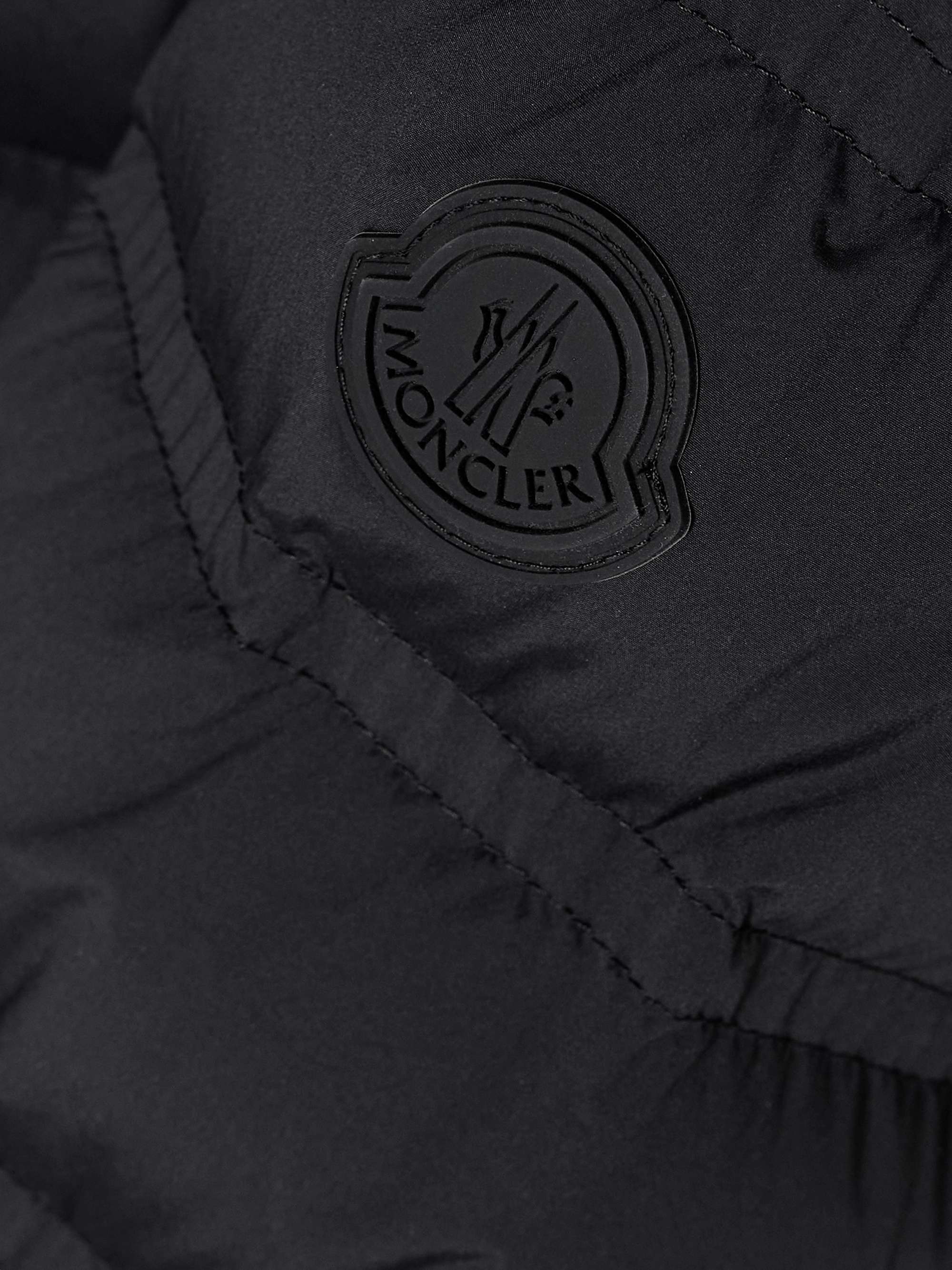 MONCLER Appliquéd webbing-trimmed quilted shell down jacket | NET-A-PORTER