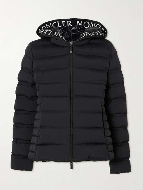 MONCLER Appliquéd webbing-trimmed quilted shell down jacket | NET-A-PORTER