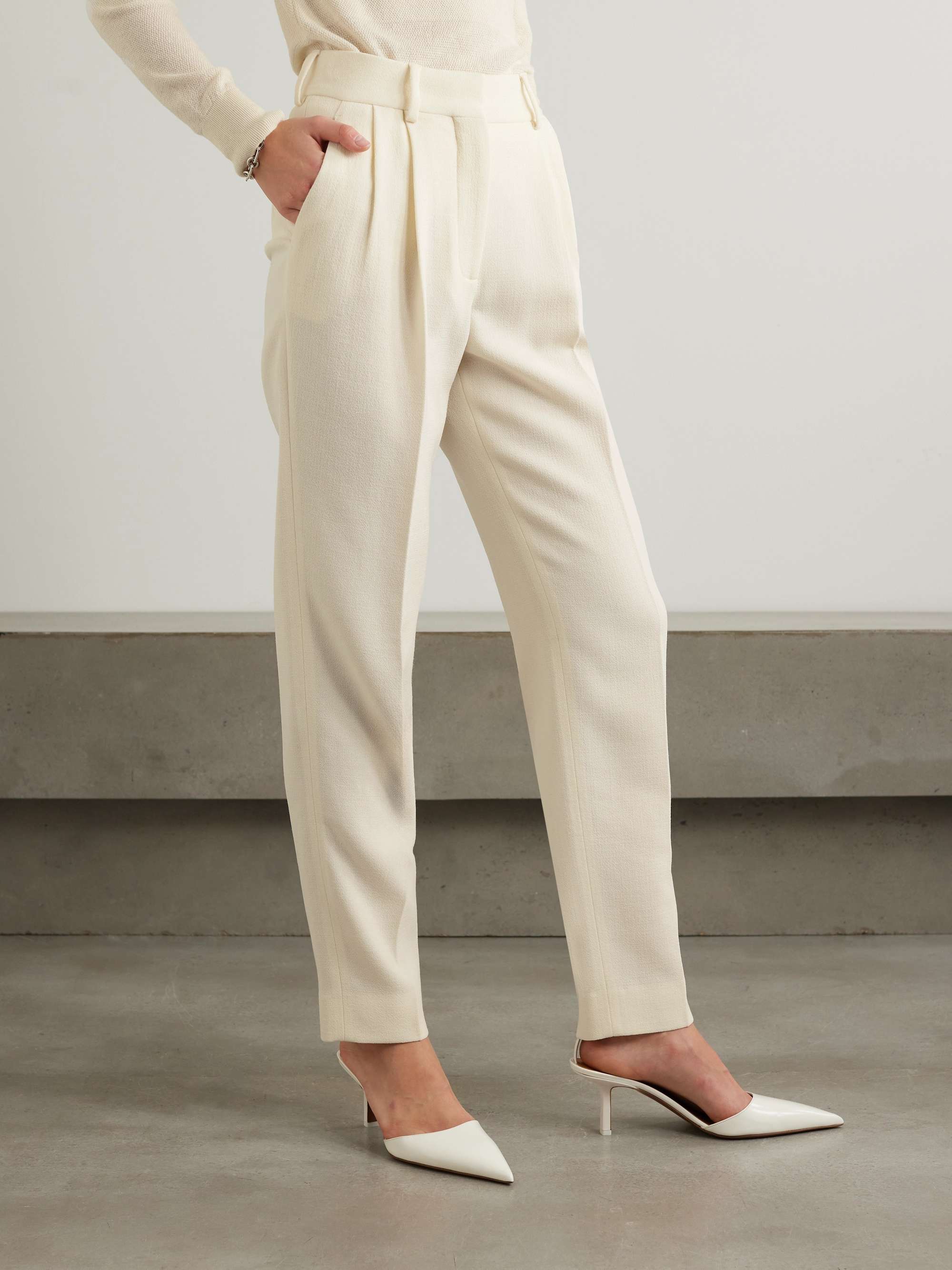BLAZÉ MILANO Resolute Banker pleated wool-crepe straight-leg pants ...