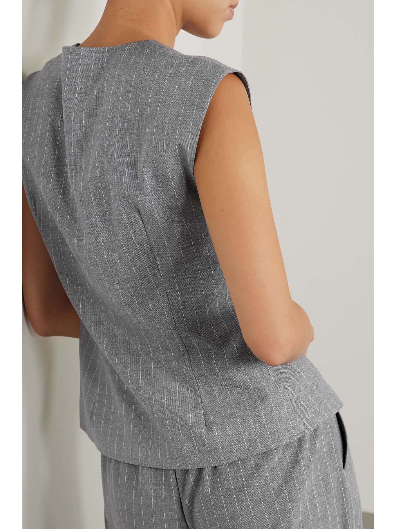 ST. AGNI + NET SUSTAIN pinstriped wool-blend vest | NET-A-PORTER