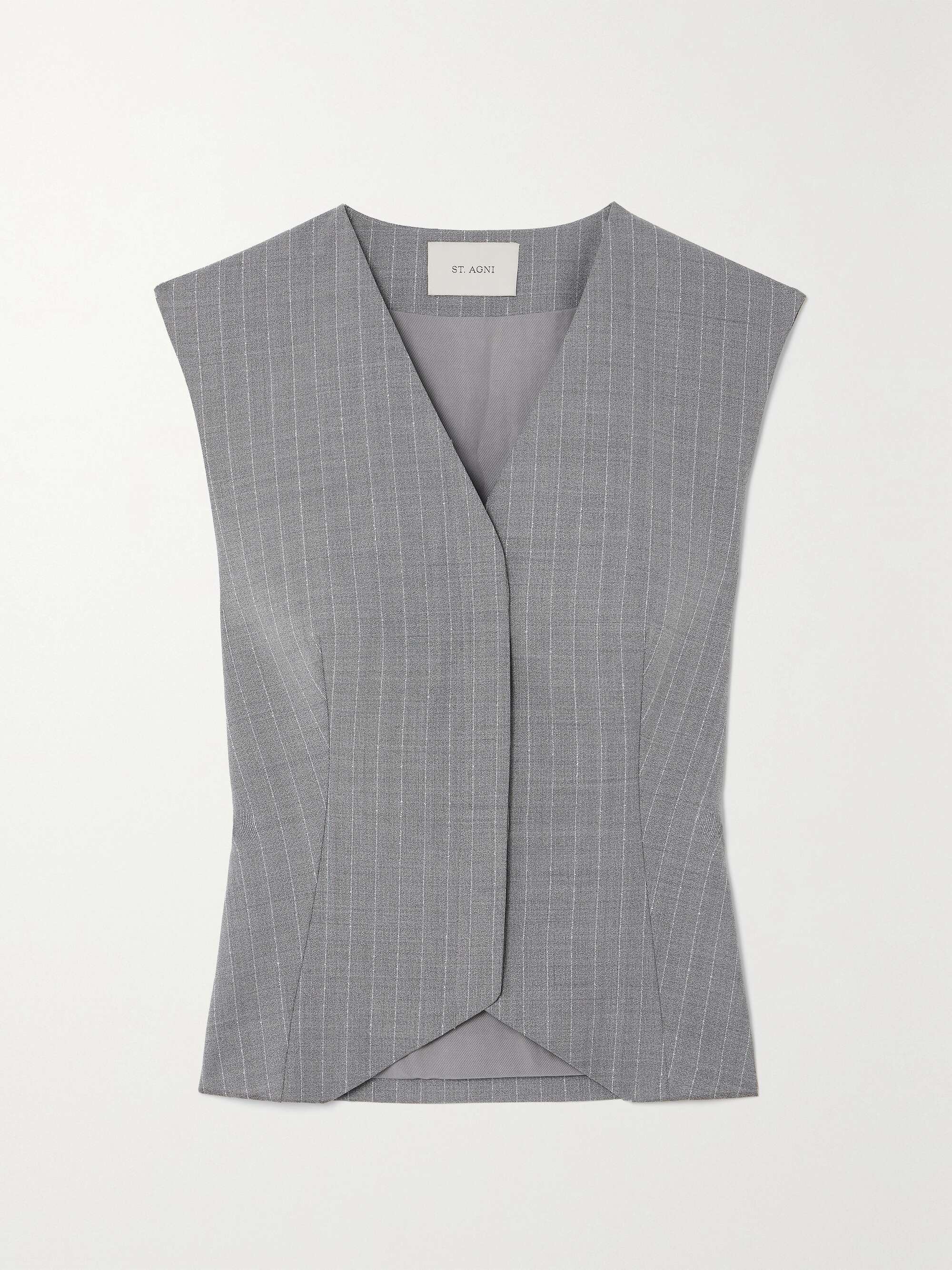 ST. AGNI + NET SUSTAIN pinstriped wool-blend vest | NET-A-PORTER