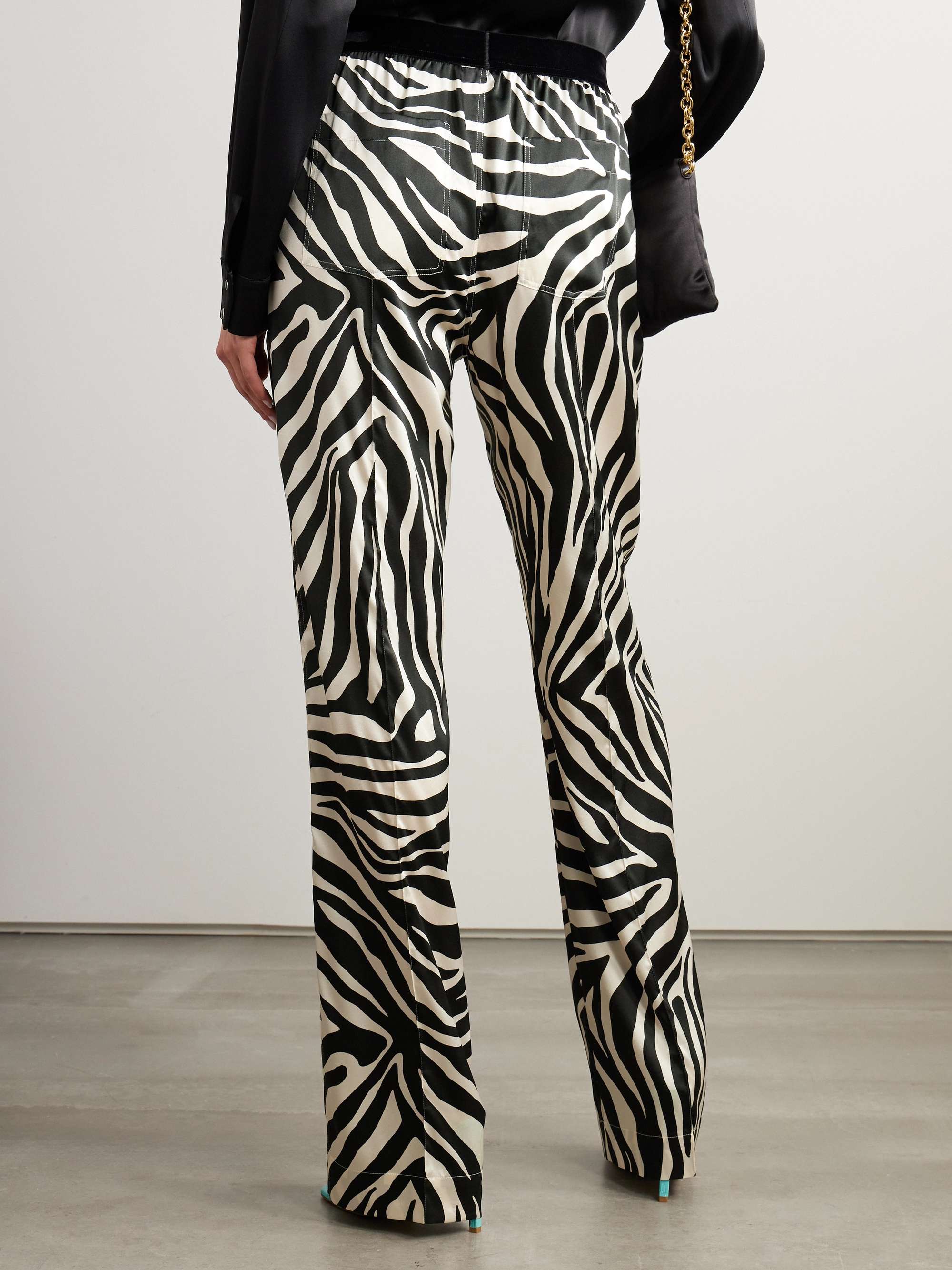 TOM FORD Zebra-print silk-blend satin straight-leg pants | NET-A-PORTER