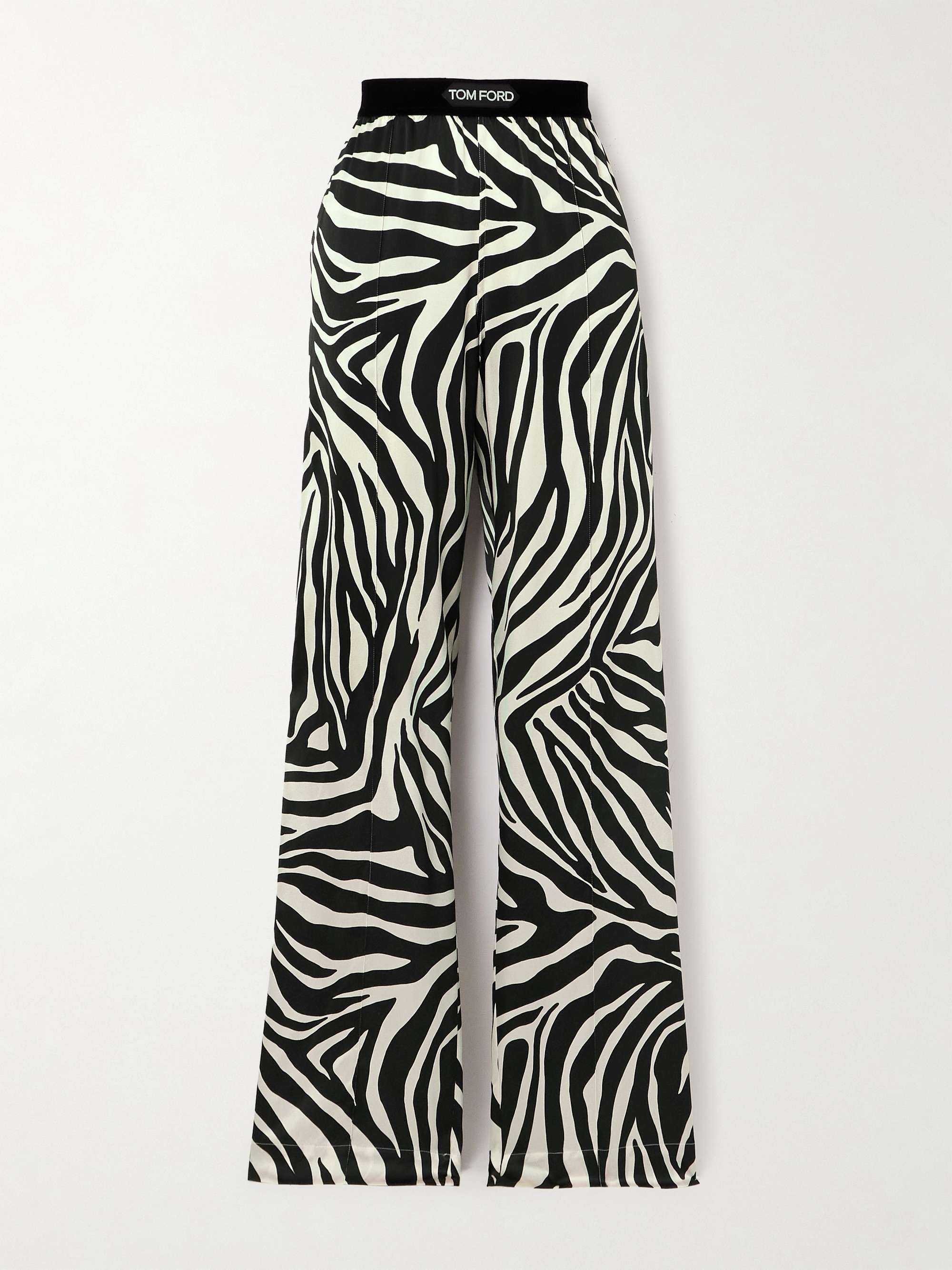TOM FORD Zebra-print silk-blend satin straight-leg pants | NET-A-PORTER