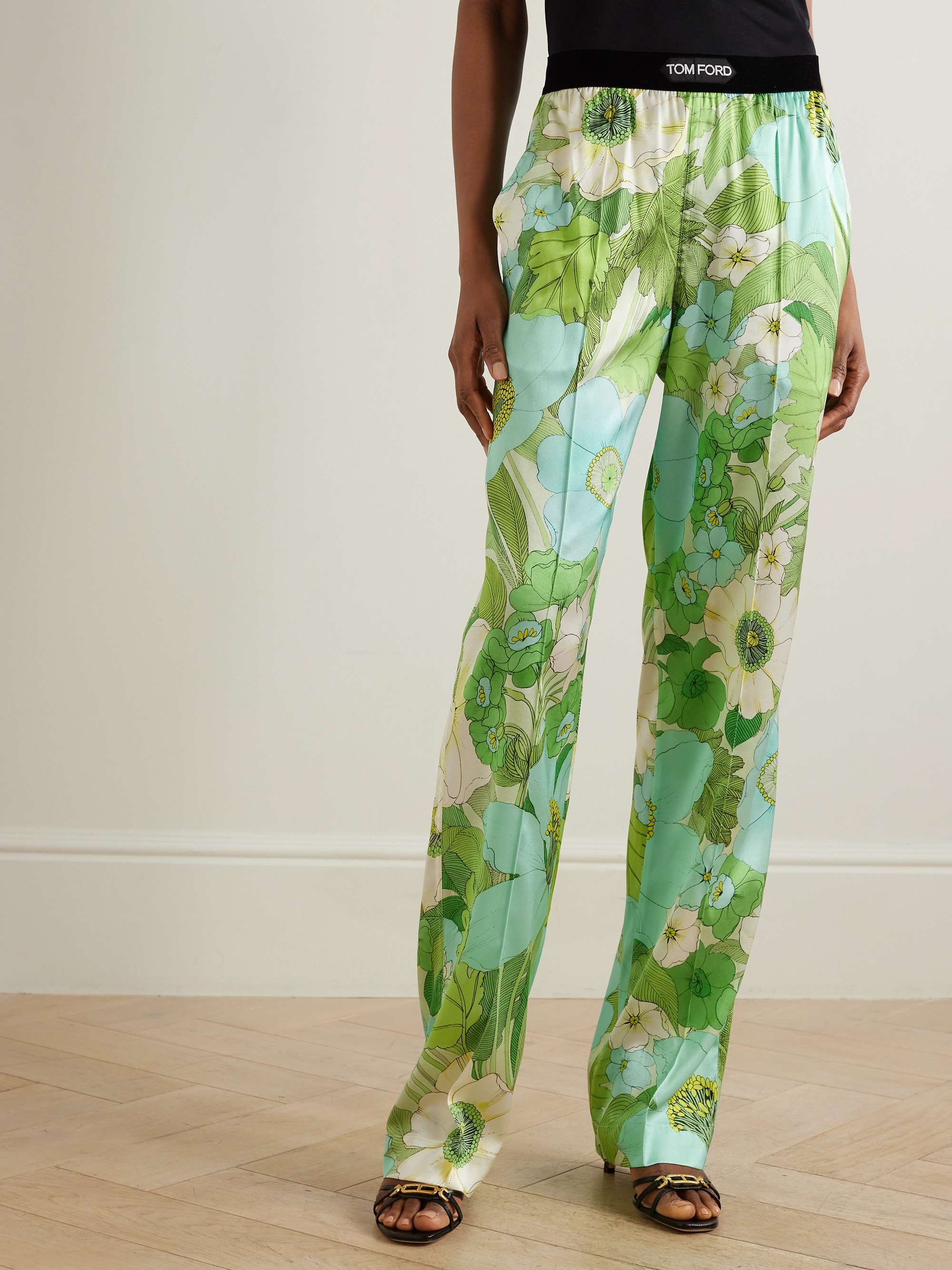 Tom Ford Floral Print Silk Blend Satin Pyjama Pants Net A Porter