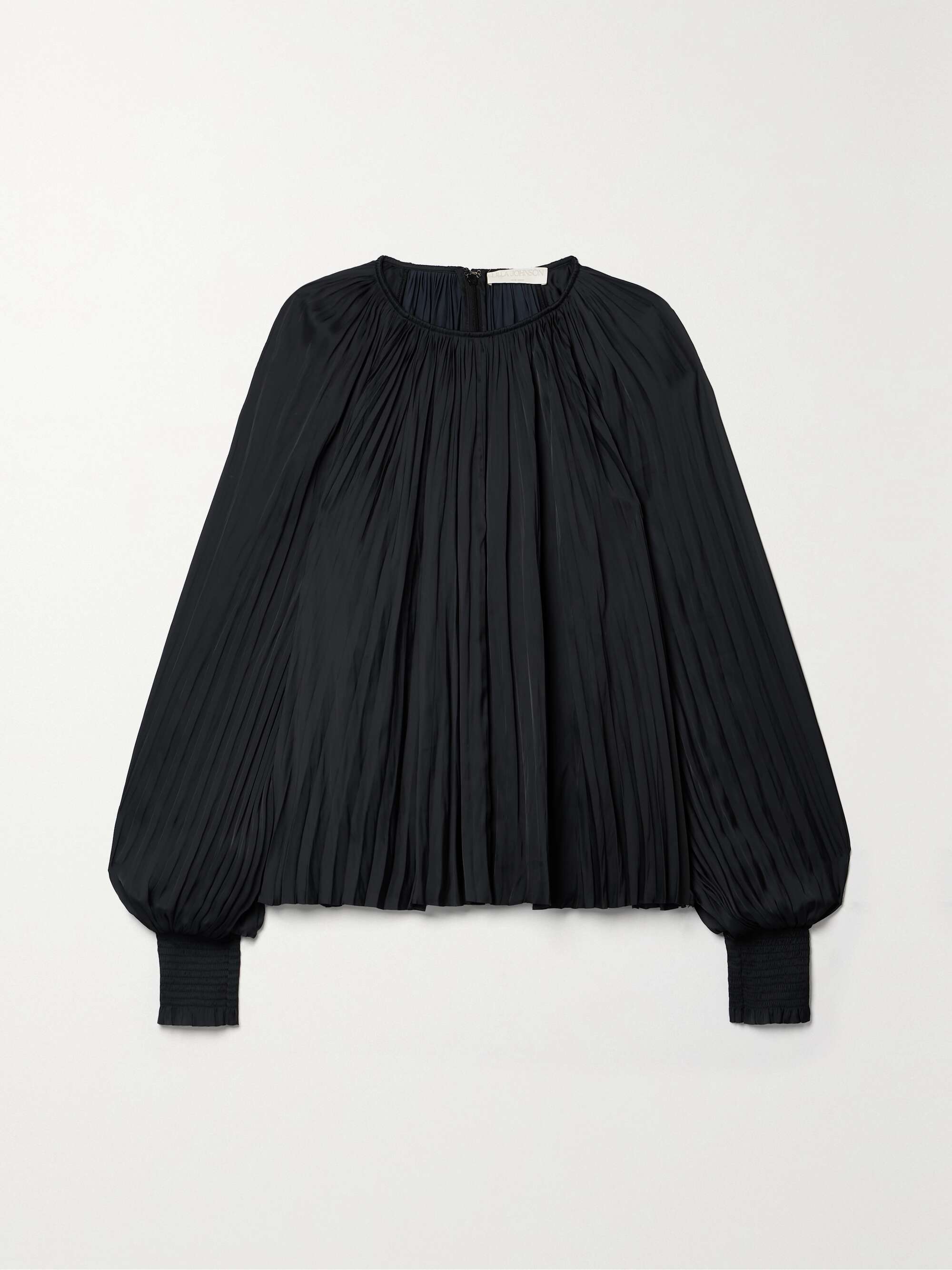 ULLA JOHNSON Aidy pleated satin blouse | NET-A-PORTER