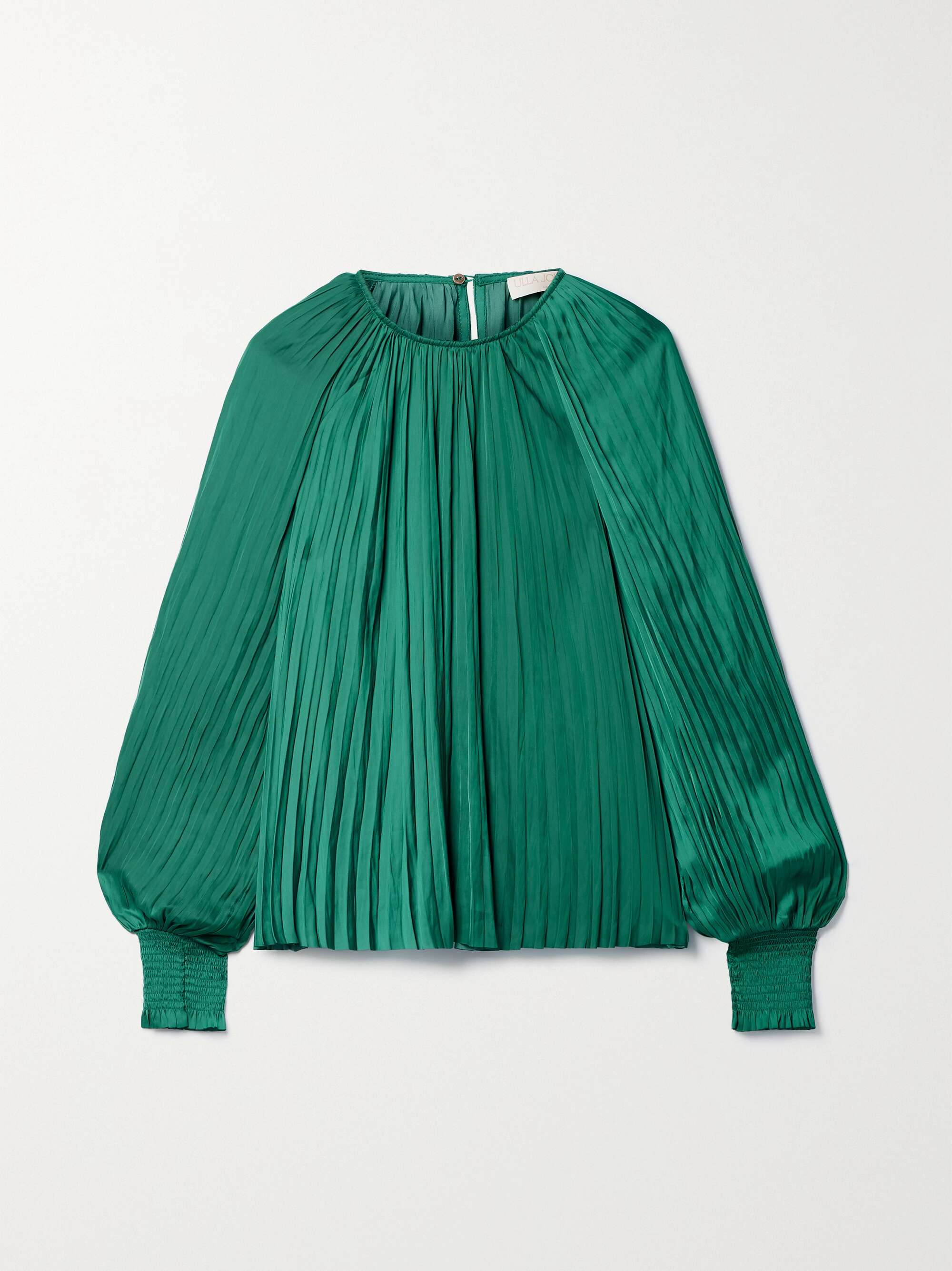 ULLA JOHNSON Aidy pleated satin blouse | NET-A-PORTER