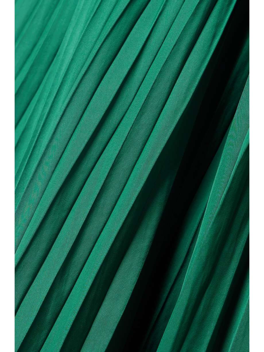 ULLA JOHNSON Delia plissé-satin gown | NET-A-PORTER