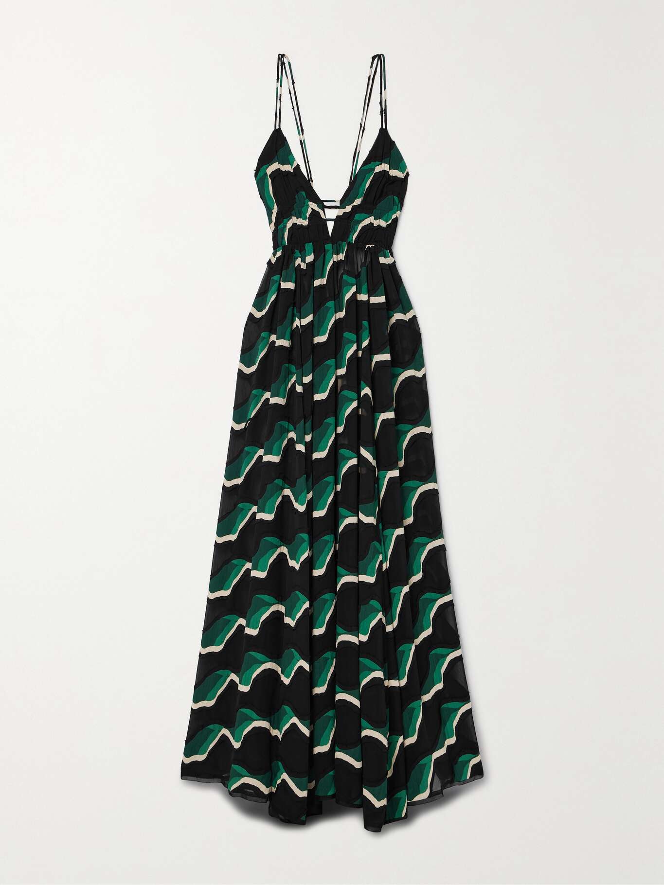 ULLA JOHNSON Adonis open-back fil coupé chiffon maxi dress | NET-A-PORTER