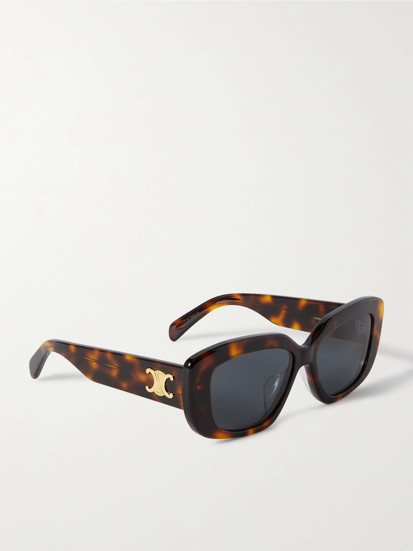 Tortoiseshell Triomphe rectangular-frame tortoiseshell acetate sunglasses | CELINE EYEWEAR | NET ...
