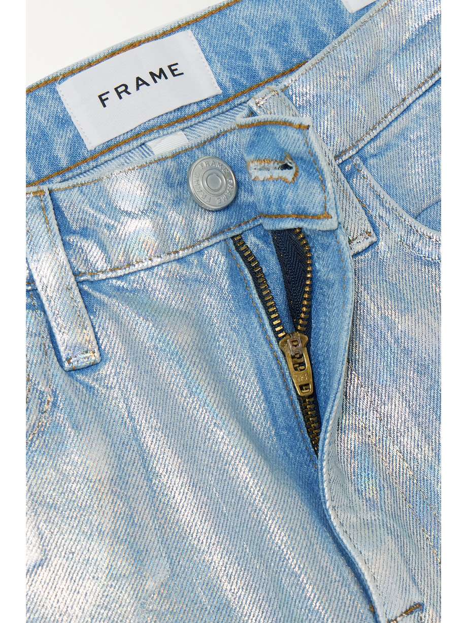 FRAME + NET SUSTAIN Le Jane cropped iridescent high-rise straight-leg ...