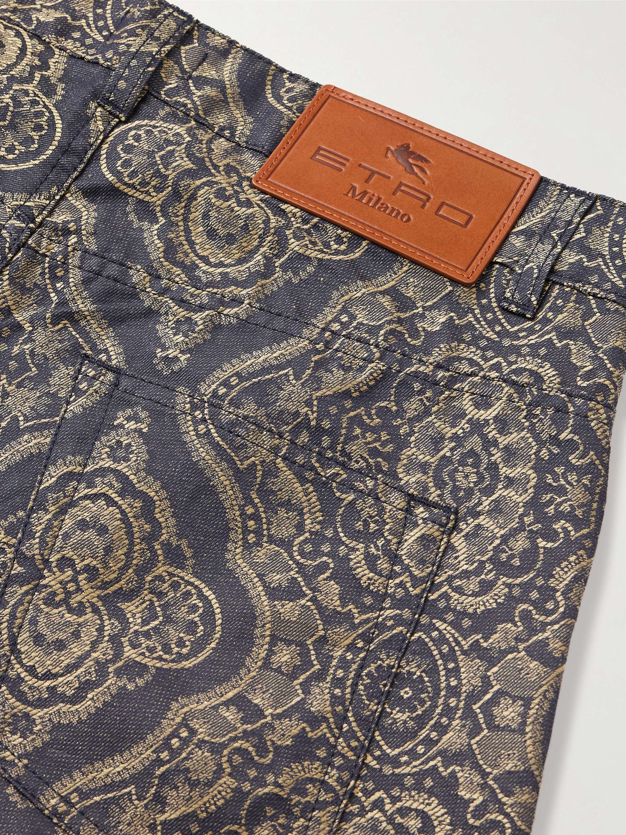 ETRO Metallic cotton and linen-blend brocade straight-leg pants | NET-A ...