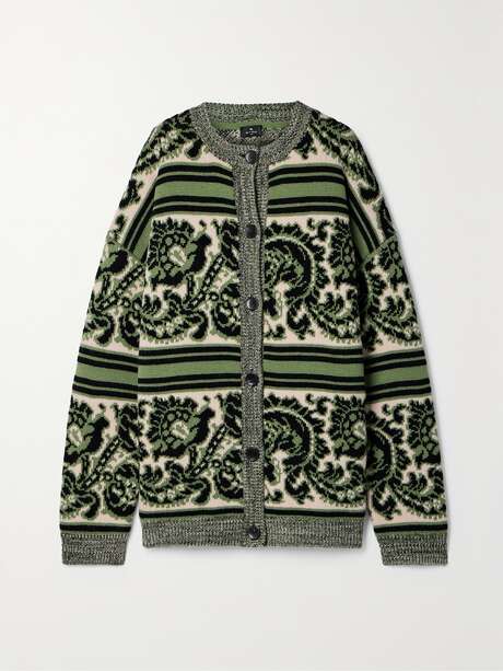 ETRO Oversized wool-blend jacquard cardigan | NET-A-PORTER
