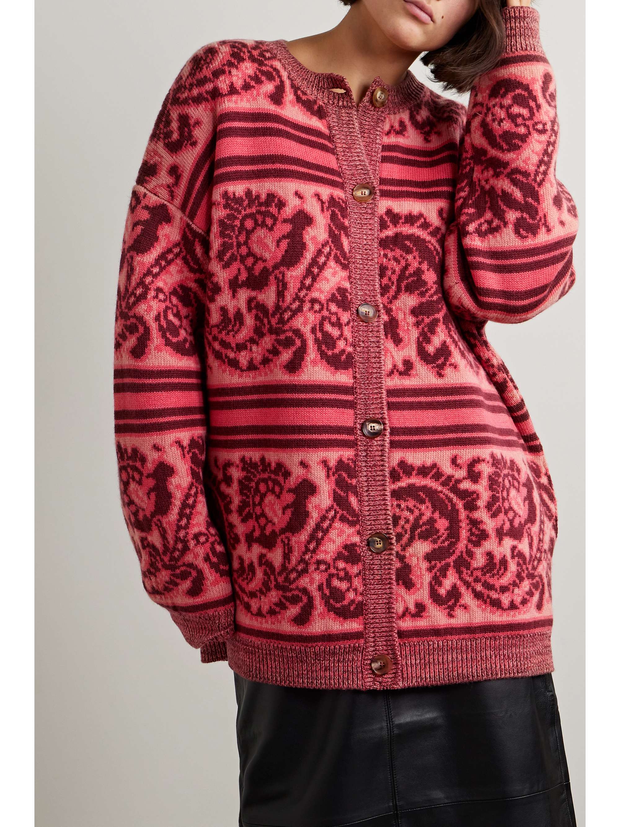 ETRO Oversized wool-blend jacquard cardigan | NET-A-PORTER