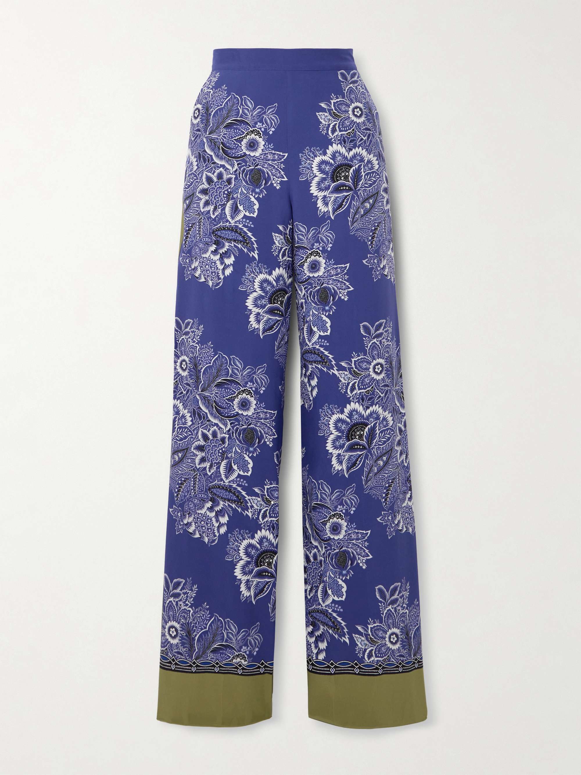 ETRO Floral-print silk-satin wide-leg pants | NET-A-PORTER