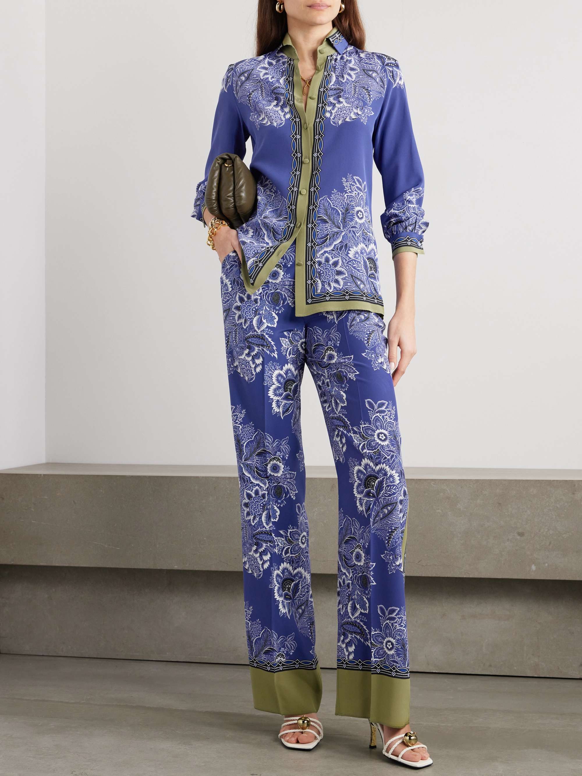 ETRO Floral-print silk-satin wide-leg pants | NET-A-PORTER