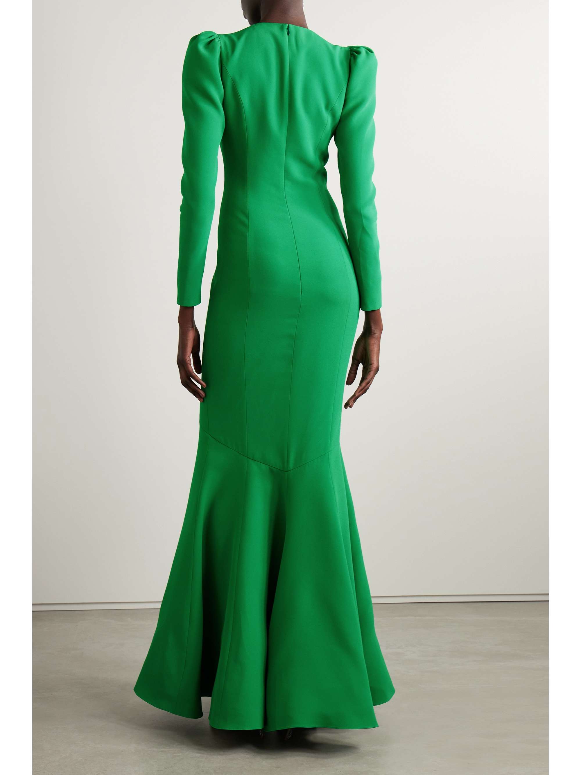ANDREW GN Lace-up crystal embellished crepe gown | NET-A-PORTER
