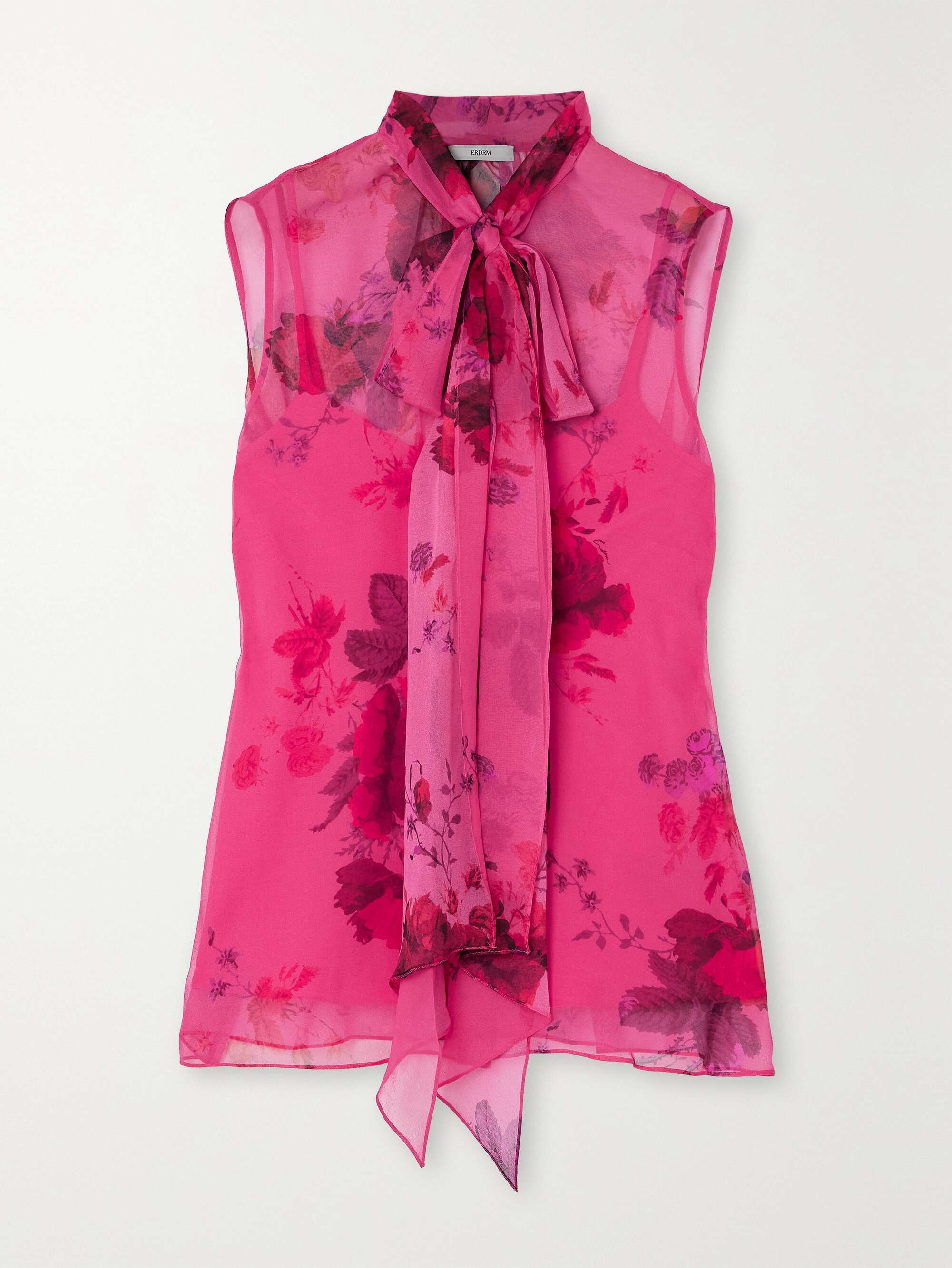 ERDEM Bow-detailed silk-voile top | NET-A-PORTER