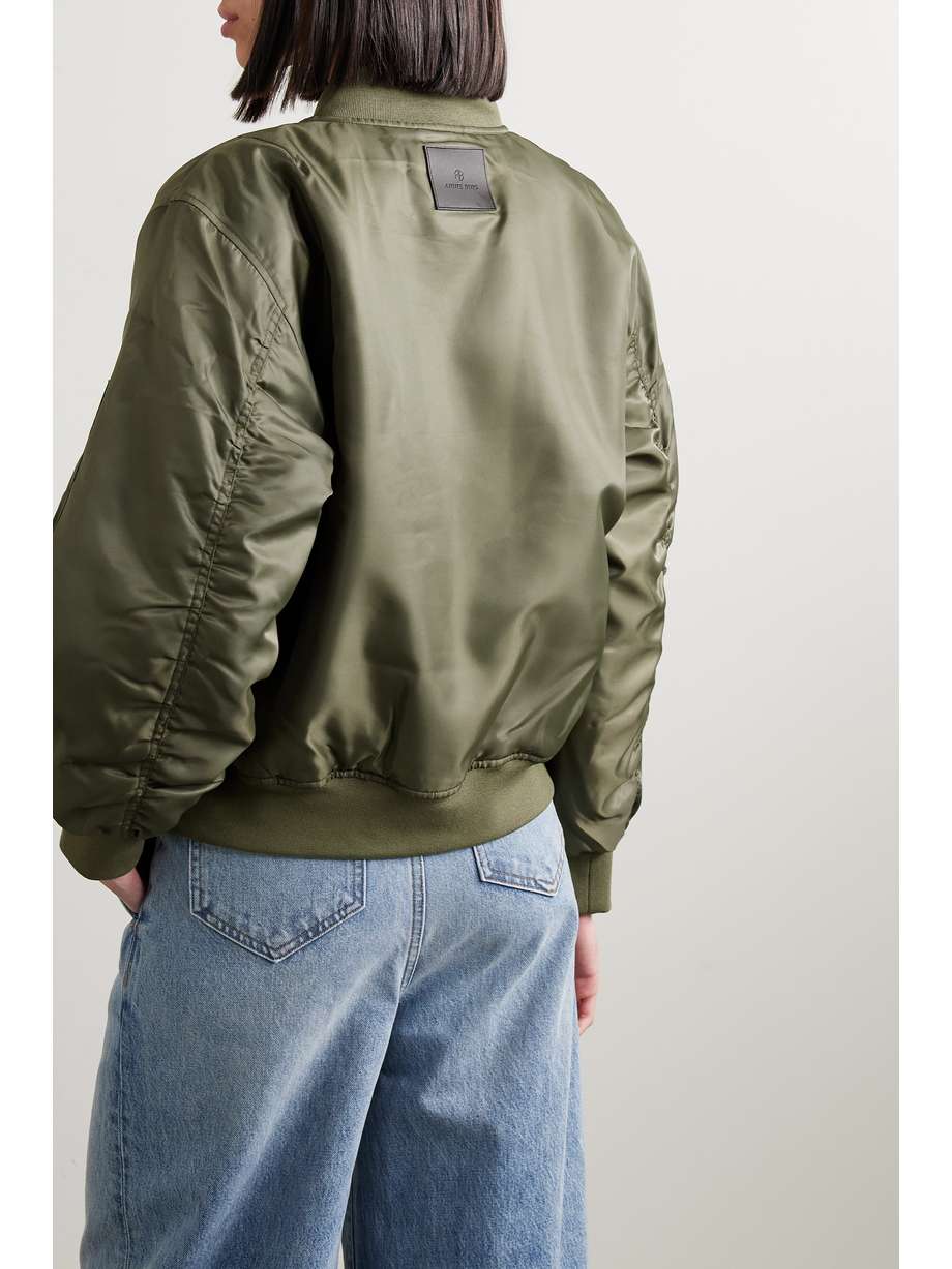 ANINE BING Leon satin bomber jacket | NET-A-PORTER