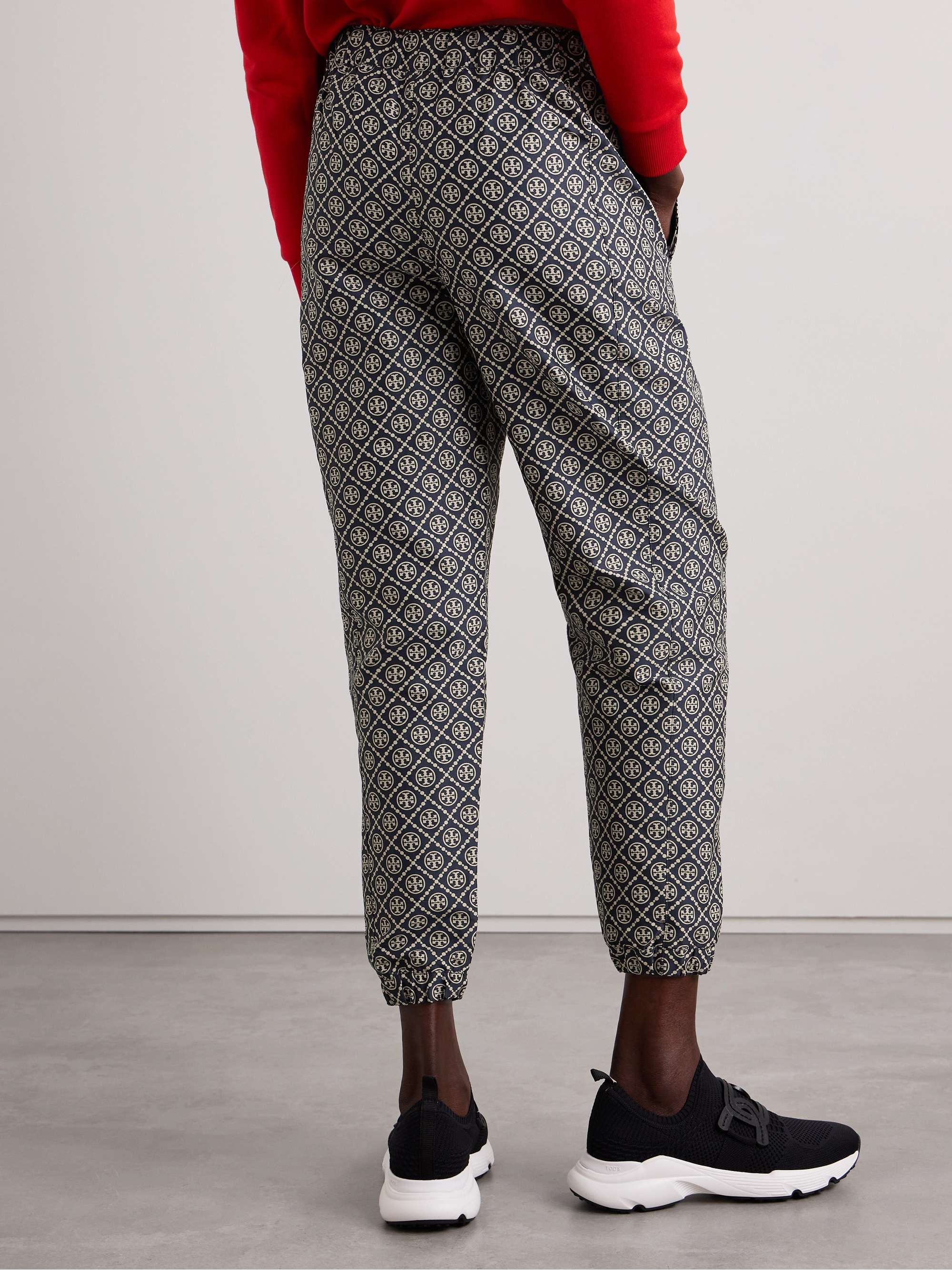 TORY SPORT Belted twill-jacquard tapered track pants | NET-A-PORTER