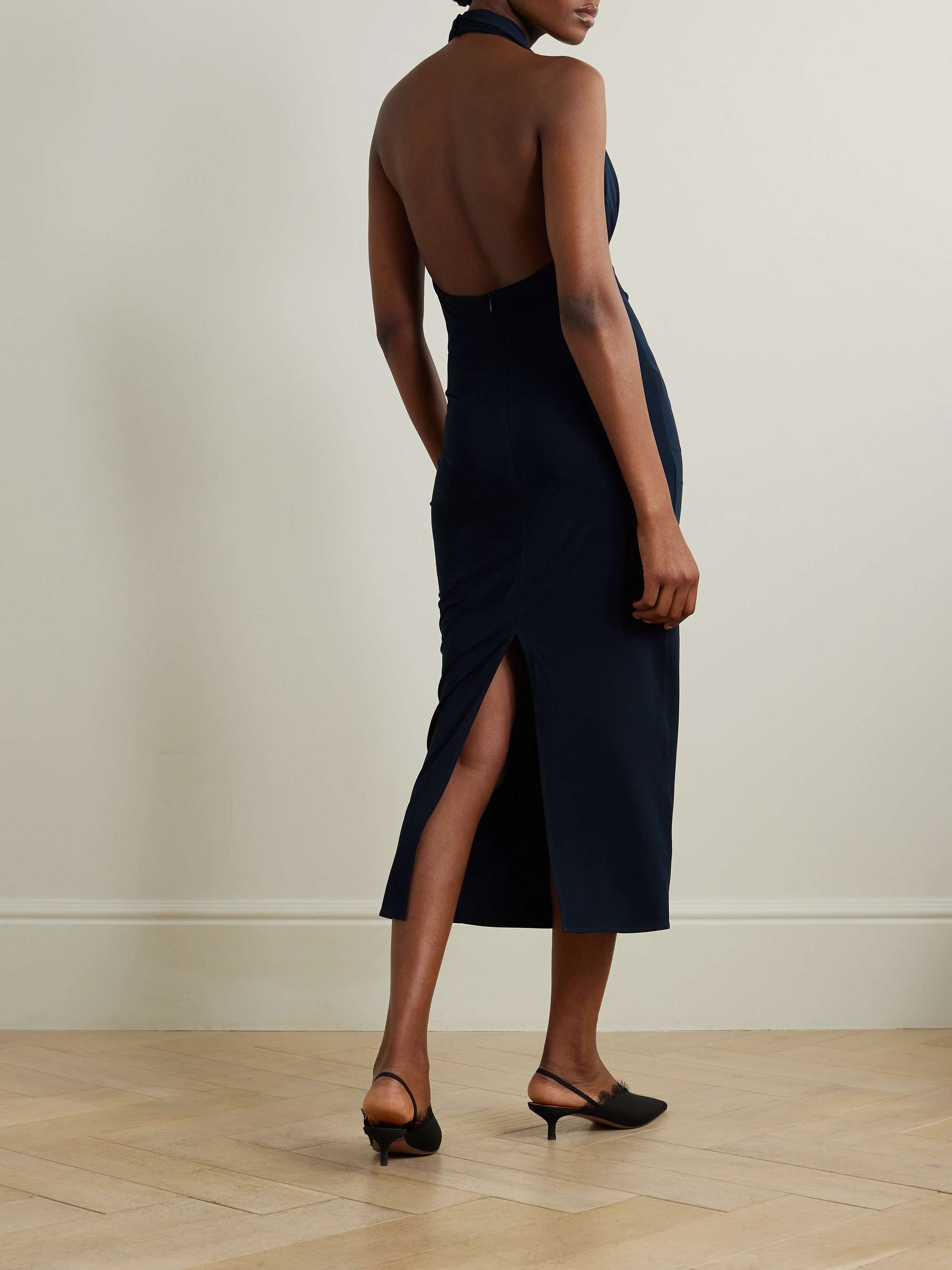 MAGDA BUTRYM Stretch-jersey halterneck midi dress | NET-A-PORTER