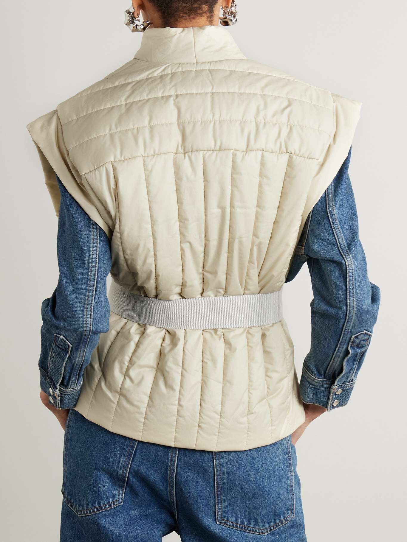 ISABEL MARANT Ajali belted quilted padded cotton-blend shell vest | NET ...