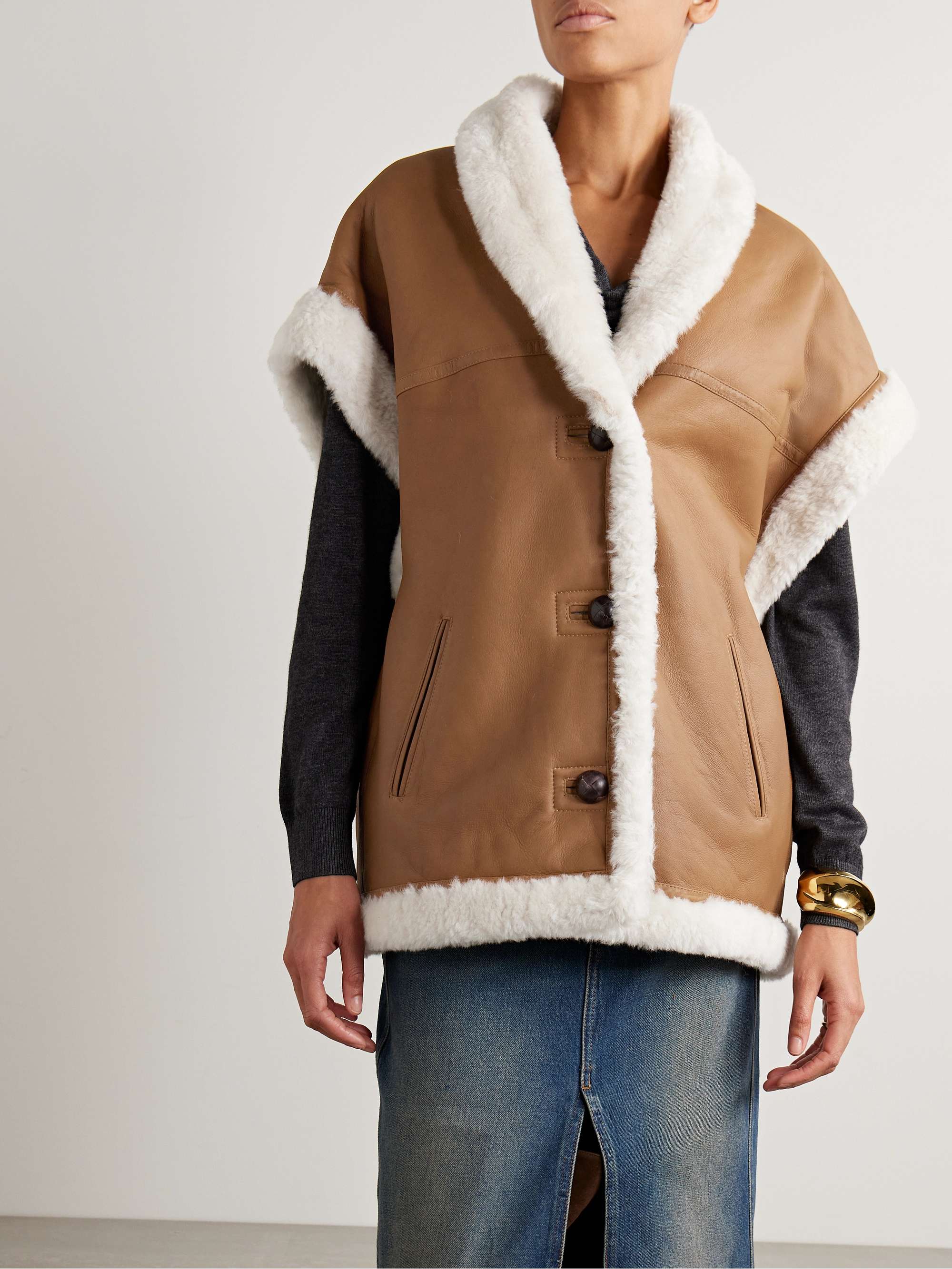 ISABEL MARANT Medilia shearling vest | NET-A-PORTER