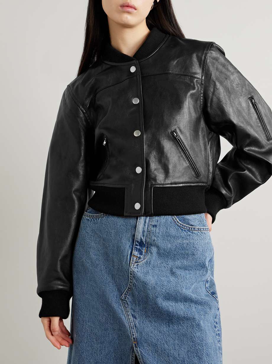 ISABEL MARANT Adriel leather bomber jacket | NET-A-PORTER