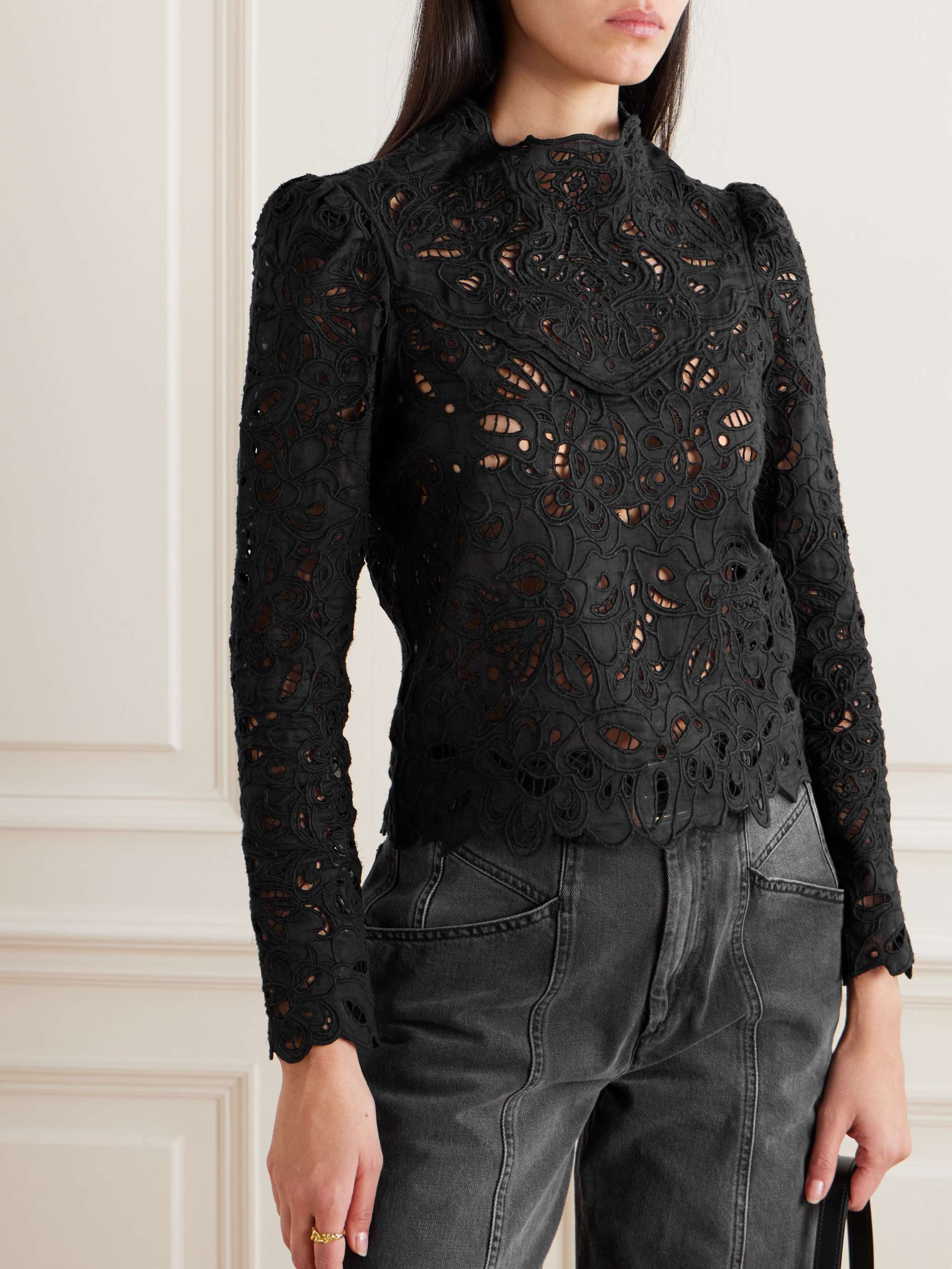 ISABEL MARANT Delphi broderie anglaise ramie blouse | NET-A-PORTER