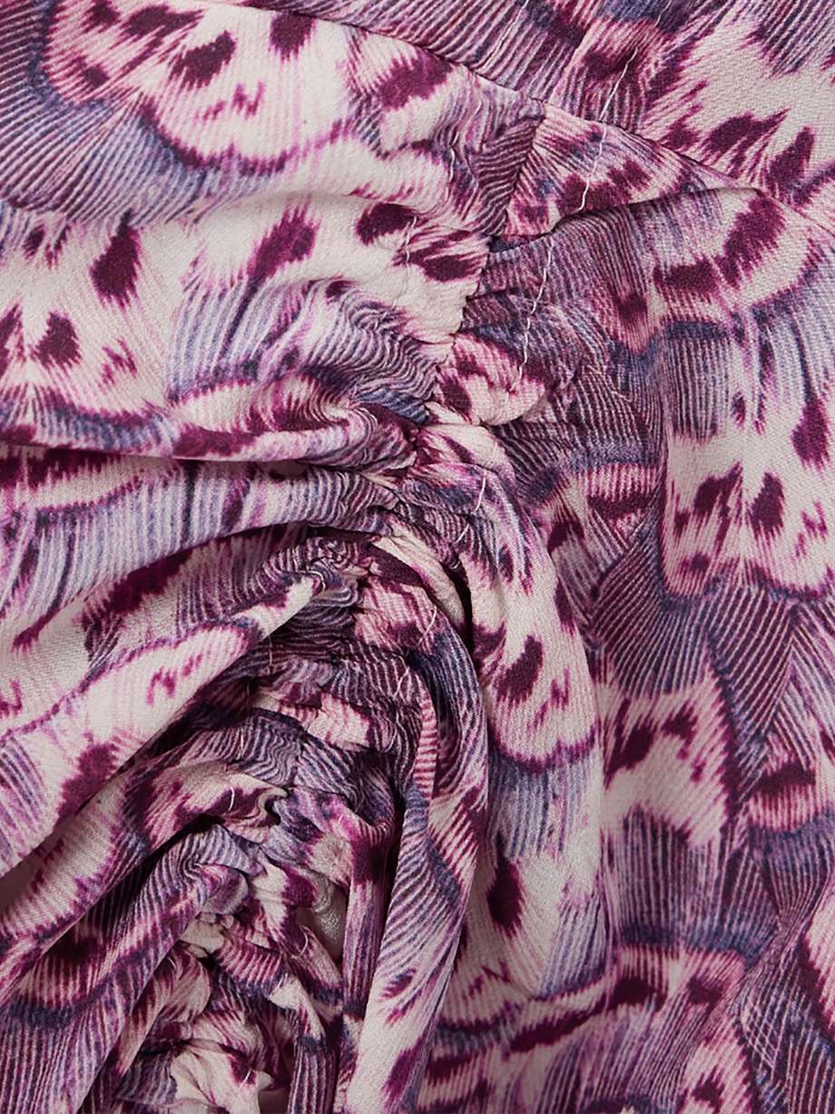 ISABEL MARANT Albini gathered printed silk-blend midi dress | NET-A-PORTER