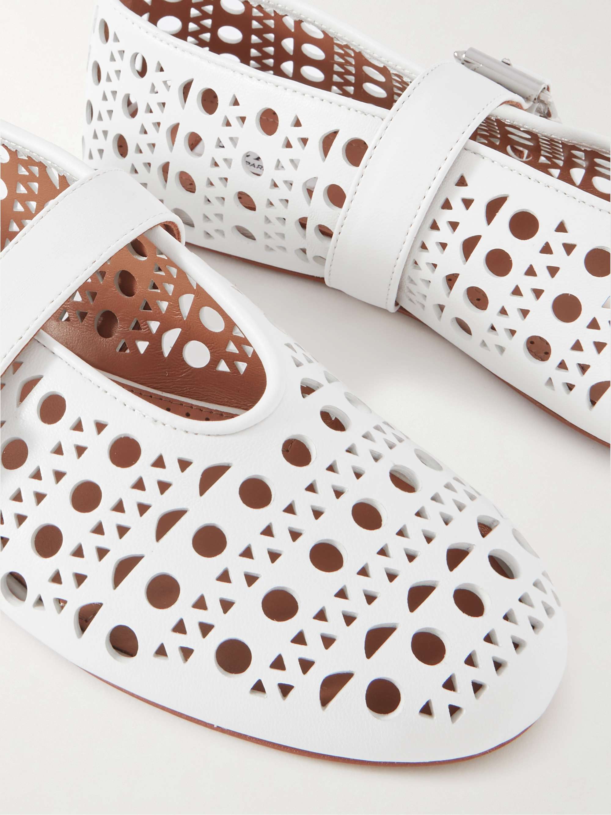 ALAÏA Perforated leather ballet flats | NET-A-PORTER